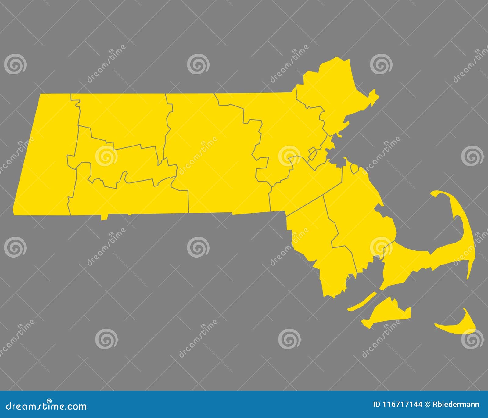 Mapa de Massachusetts ilustração do vetor. Ilustração de ...