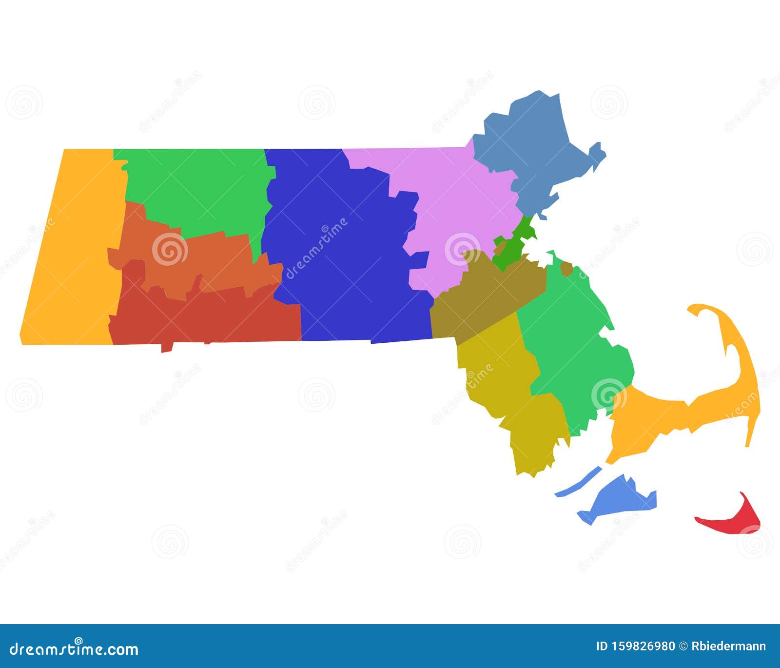 Mapa de Massachusetts ilustración del vector. Ilustración de fronteras ...
