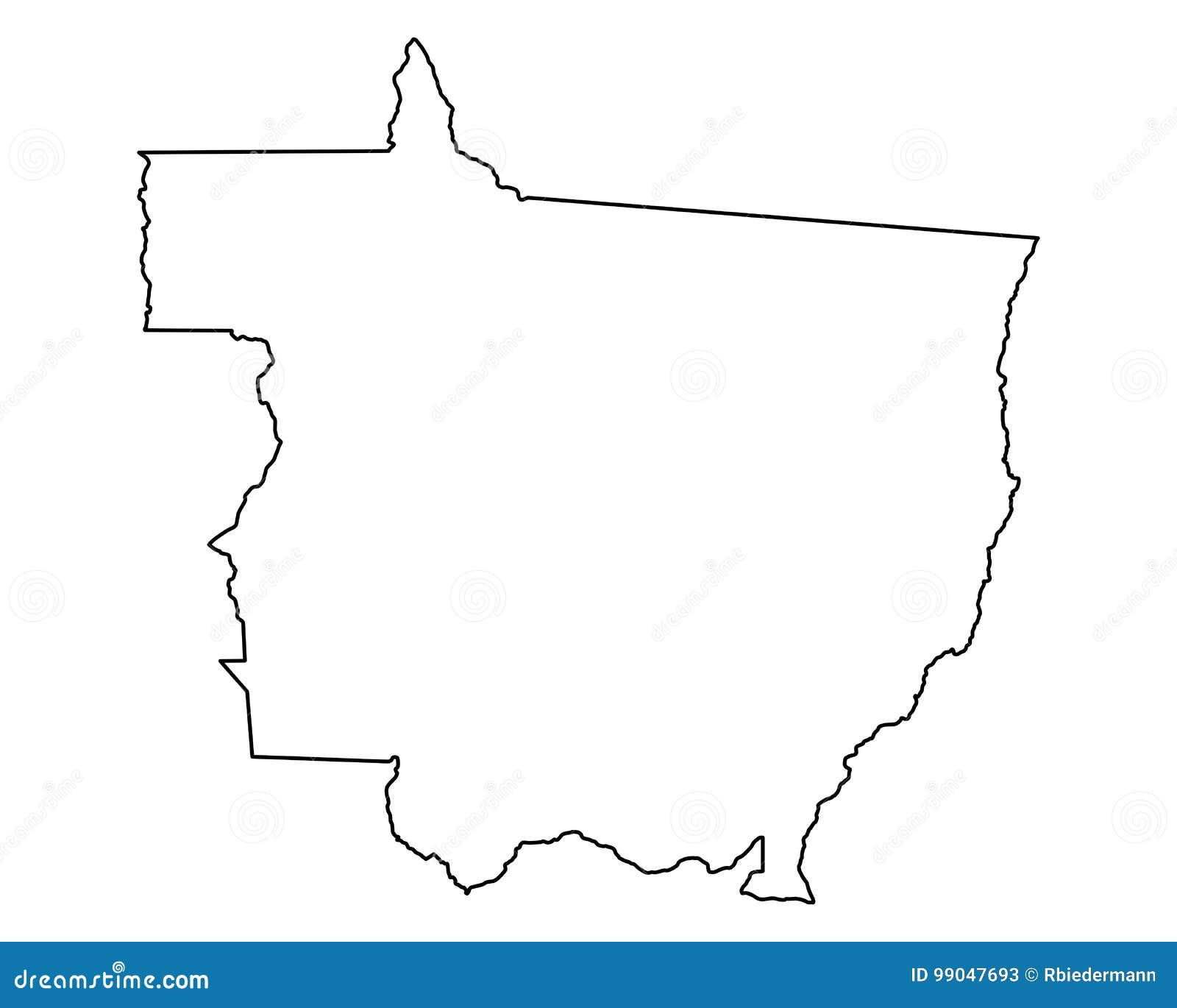 Mapa de Mato Grosso ilustração do vetor. Ilustração de contorno - 99047693