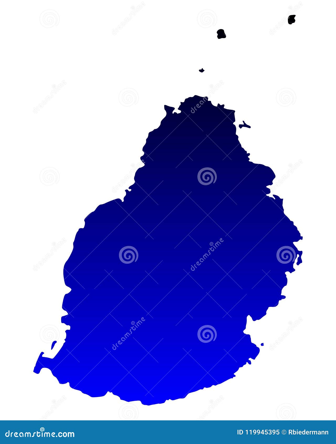 Mapa de Mauricio ilustración del vector. Ilustración de azul - 119945395