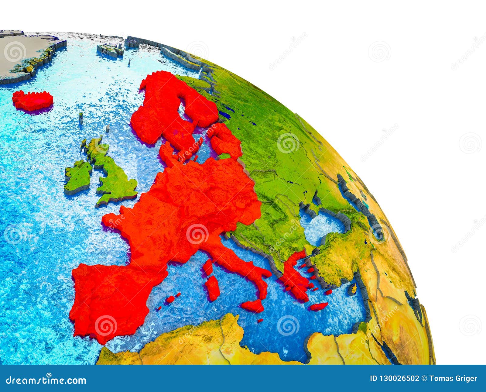 Mapa De Membros Da área De Schengen Na Terra 3D Ilustração Stock ...