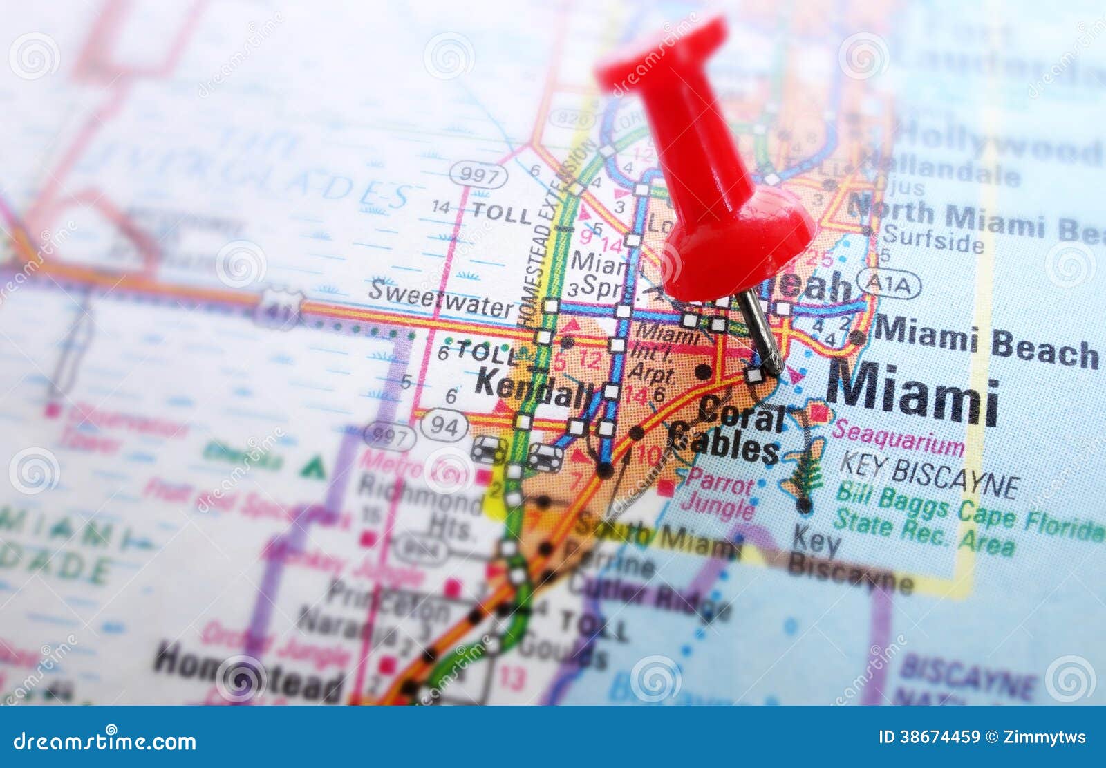 Mapa de Miami imagem de stock. Imagem de olhar, mapa - 38674459