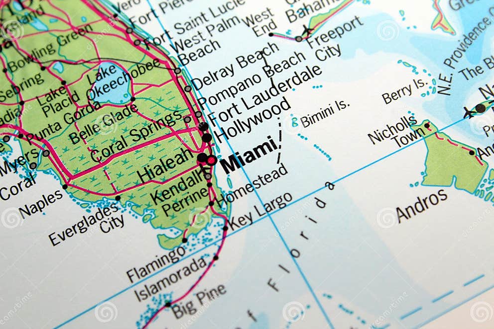 Mapa de Miami, Florida foto de stock. Imagem de florida - 25704182