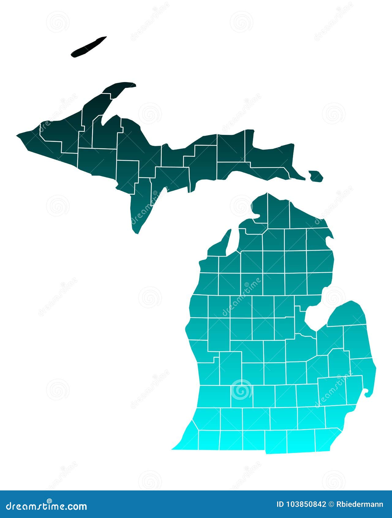 Mapa de michigan ilustração do vetor. Ilustração de azul - 103850842