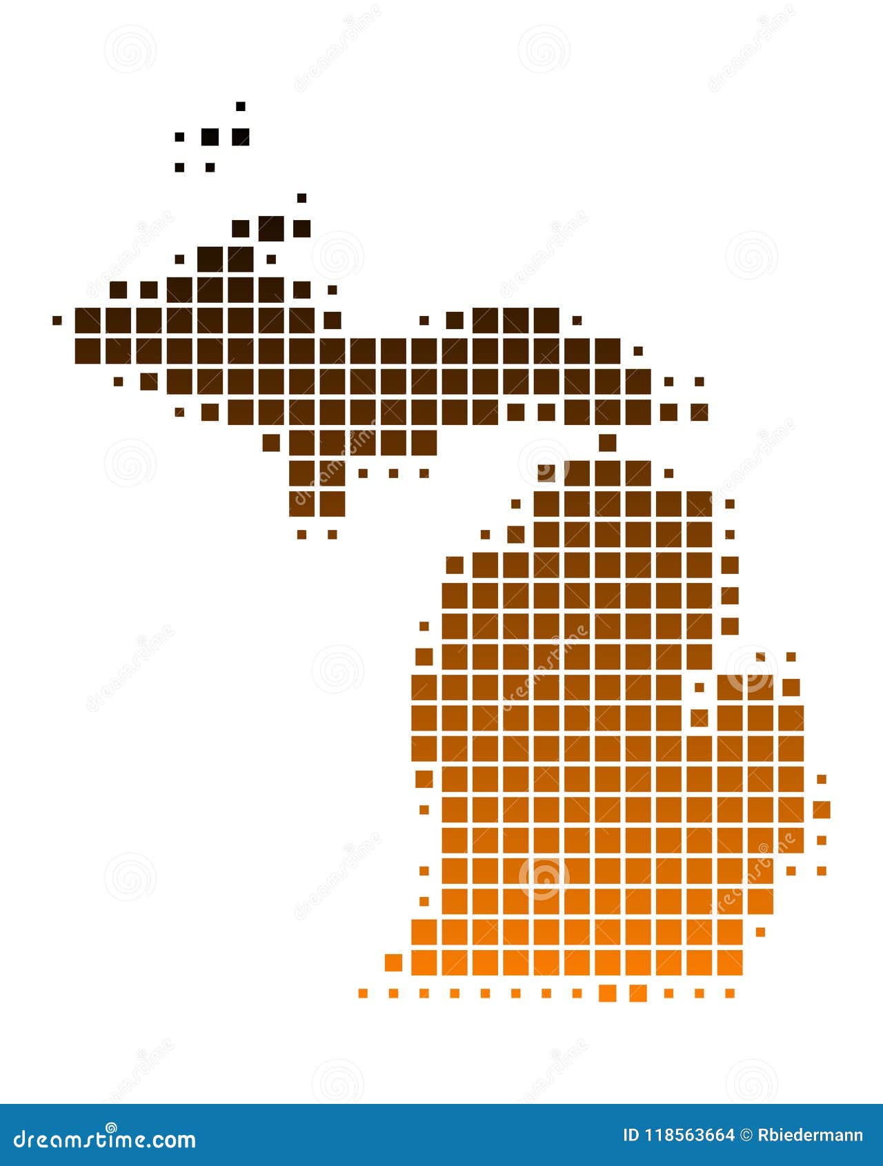 Mapa de michigan ilustração stock. Ilustração de unido - 118563664