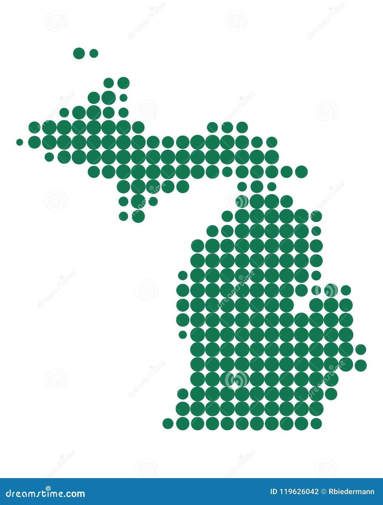 Mapa de Michigan ilustración del vector. Ilustración de modelo - 119626042