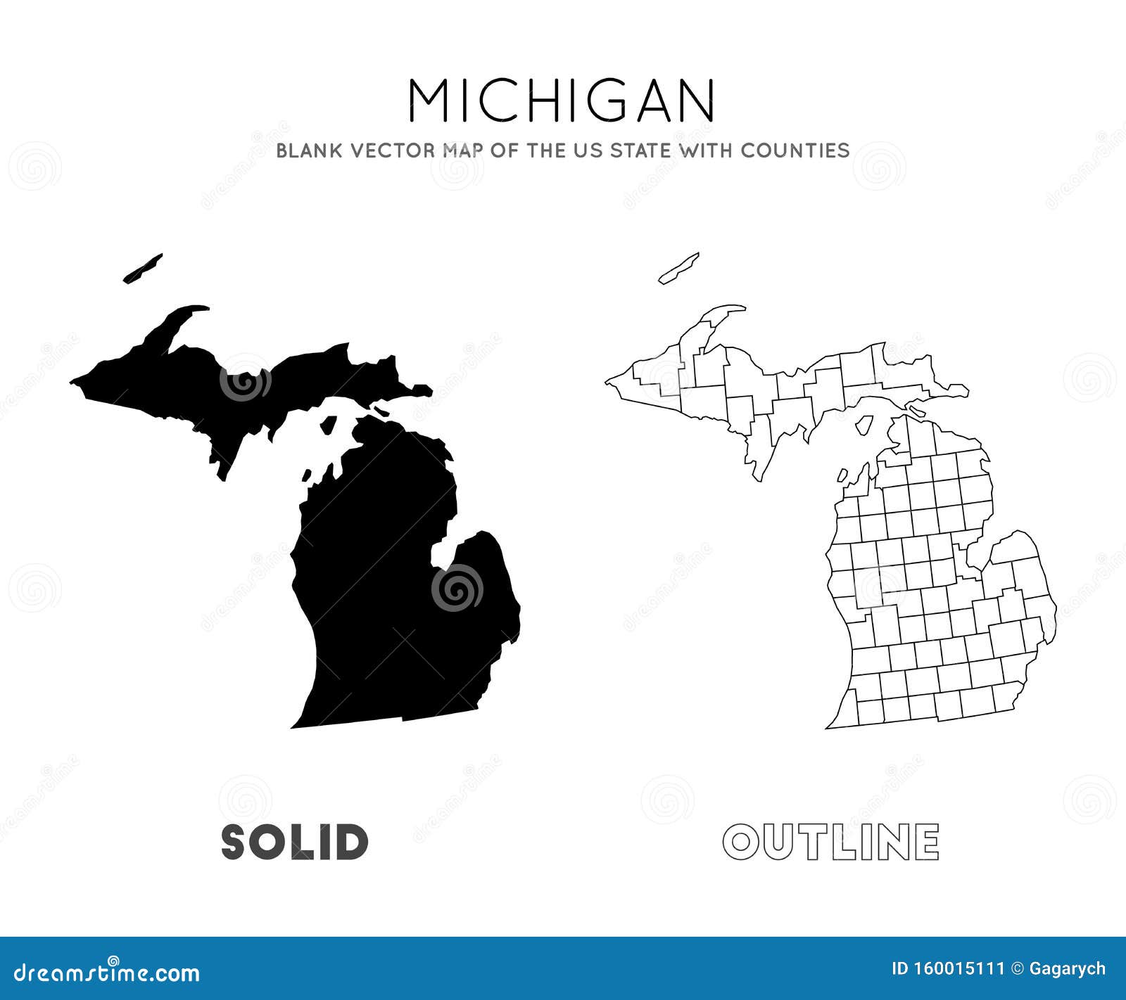 Mapa de Michigan ilustración del vector. Ilustración de carta - 160015111