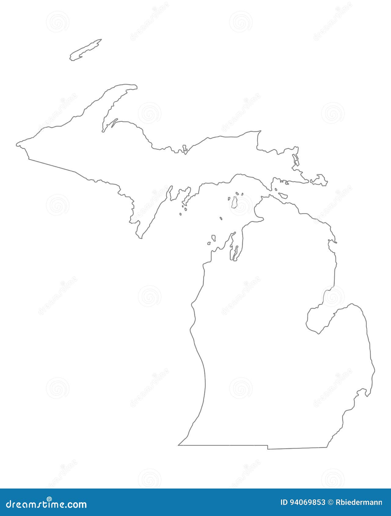 Mapa de Michigan ilustración del vector. Ilustración de fondo - 94069853