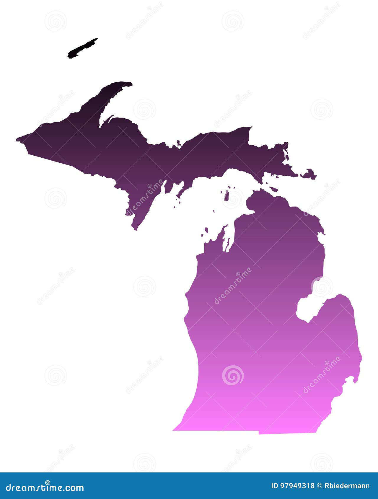Mapa de Michigan ilustración del vector. Ilustración de recorrido ...