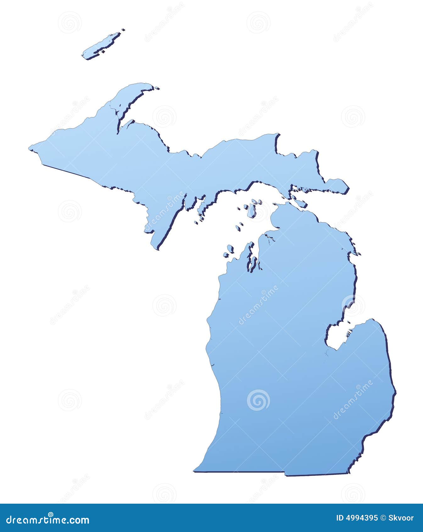Mapa de Michigan (EUA) ilustração stock. Ilustração de limite - 4994395