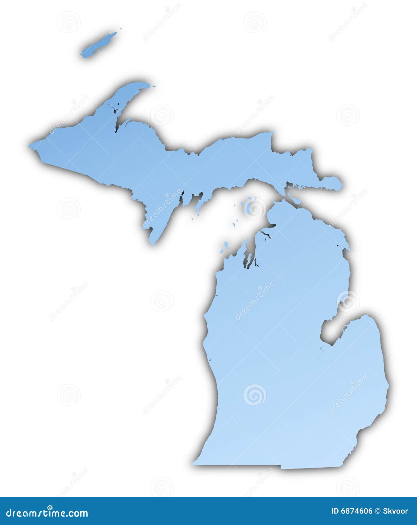 Mapa de Michigan (EUA) ilustração stock. Ilustração de detalhado - 6874606