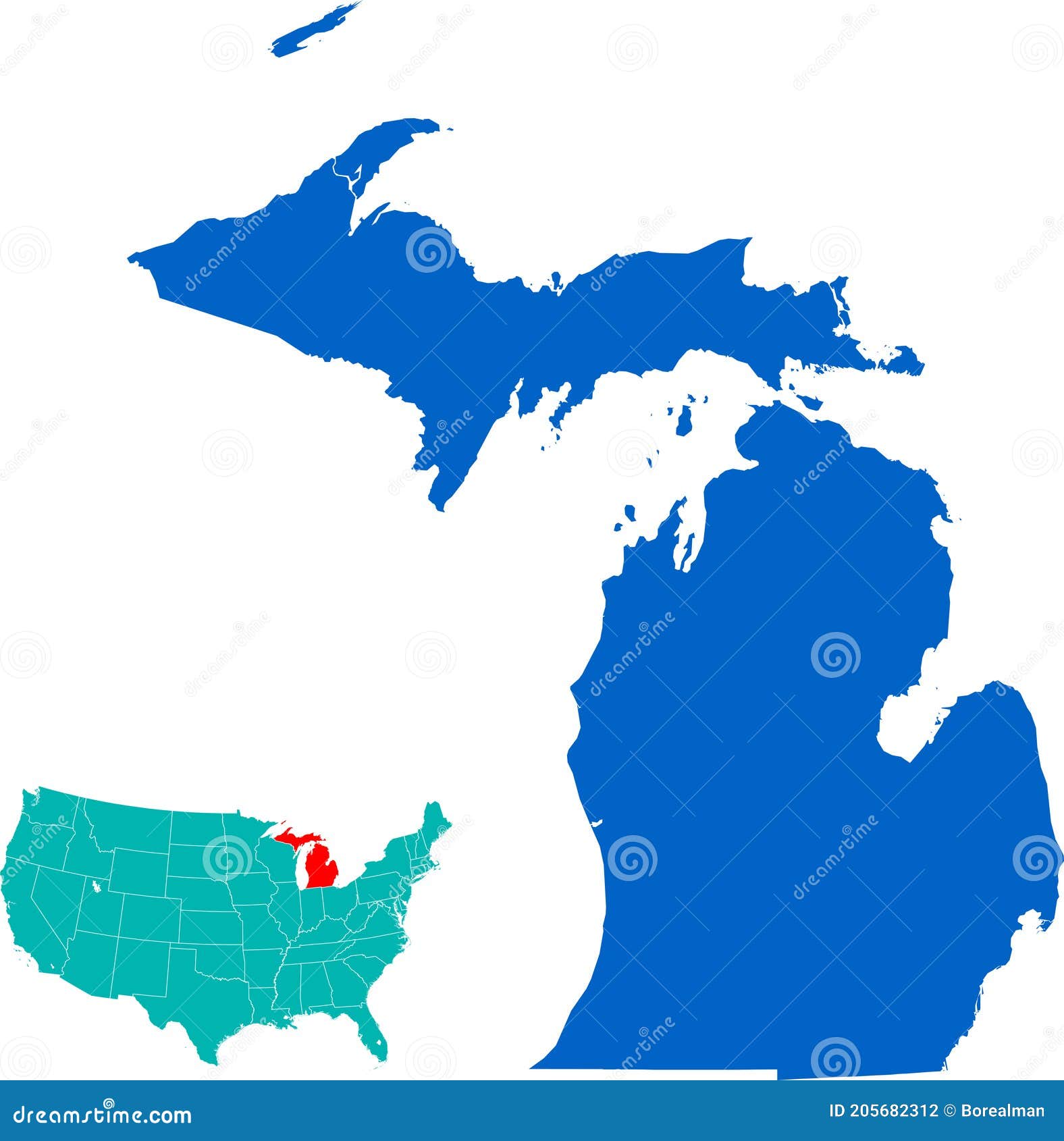 Mapa de michigan ilustración del vector. Ilustración de michigan ...