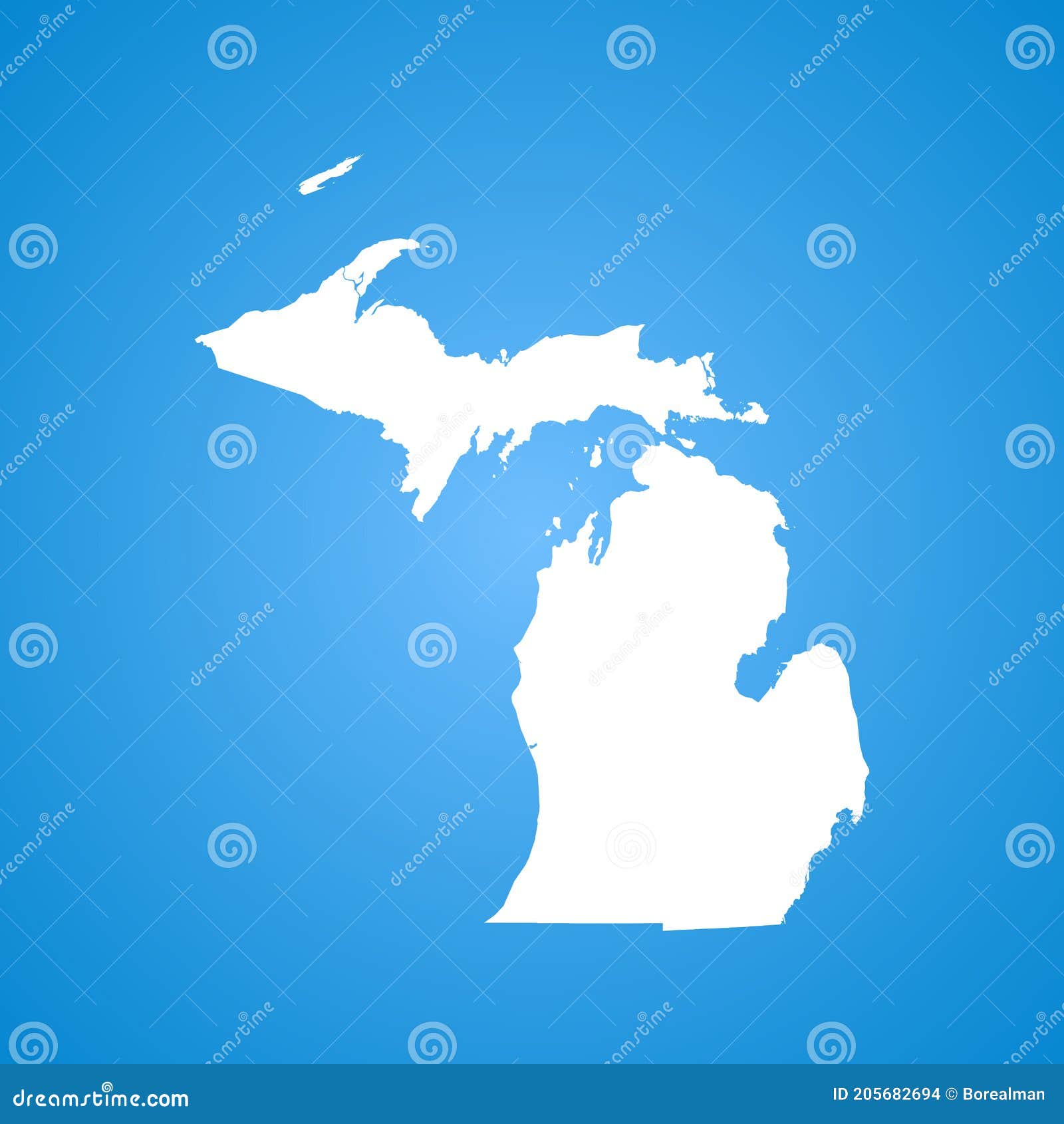 Mapa de michigan ilustración del vector. Ilustración de america - 205682694