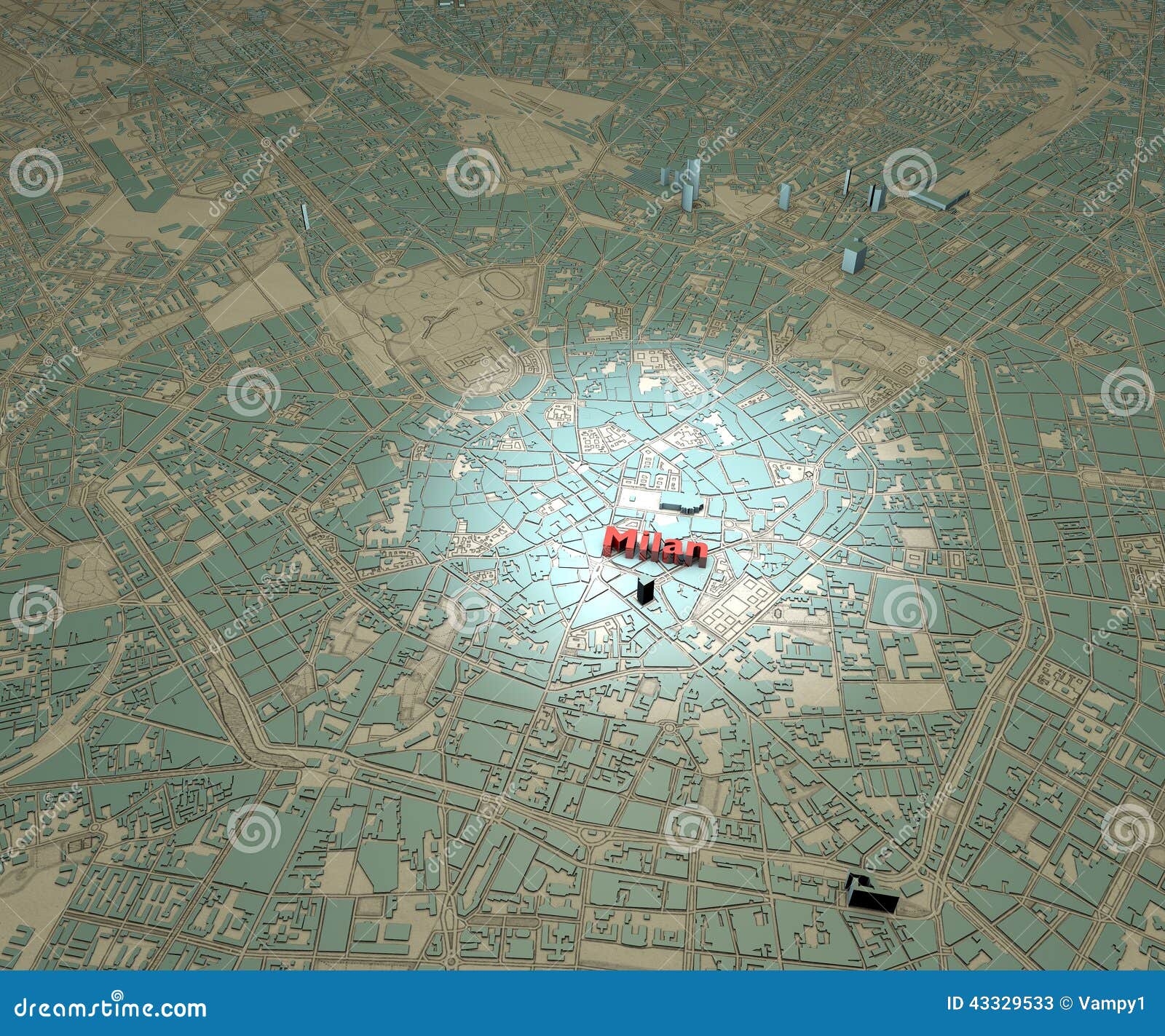 Mapa De Milán Céntrico, Italia Stock de ilustración - Ilustración de ...