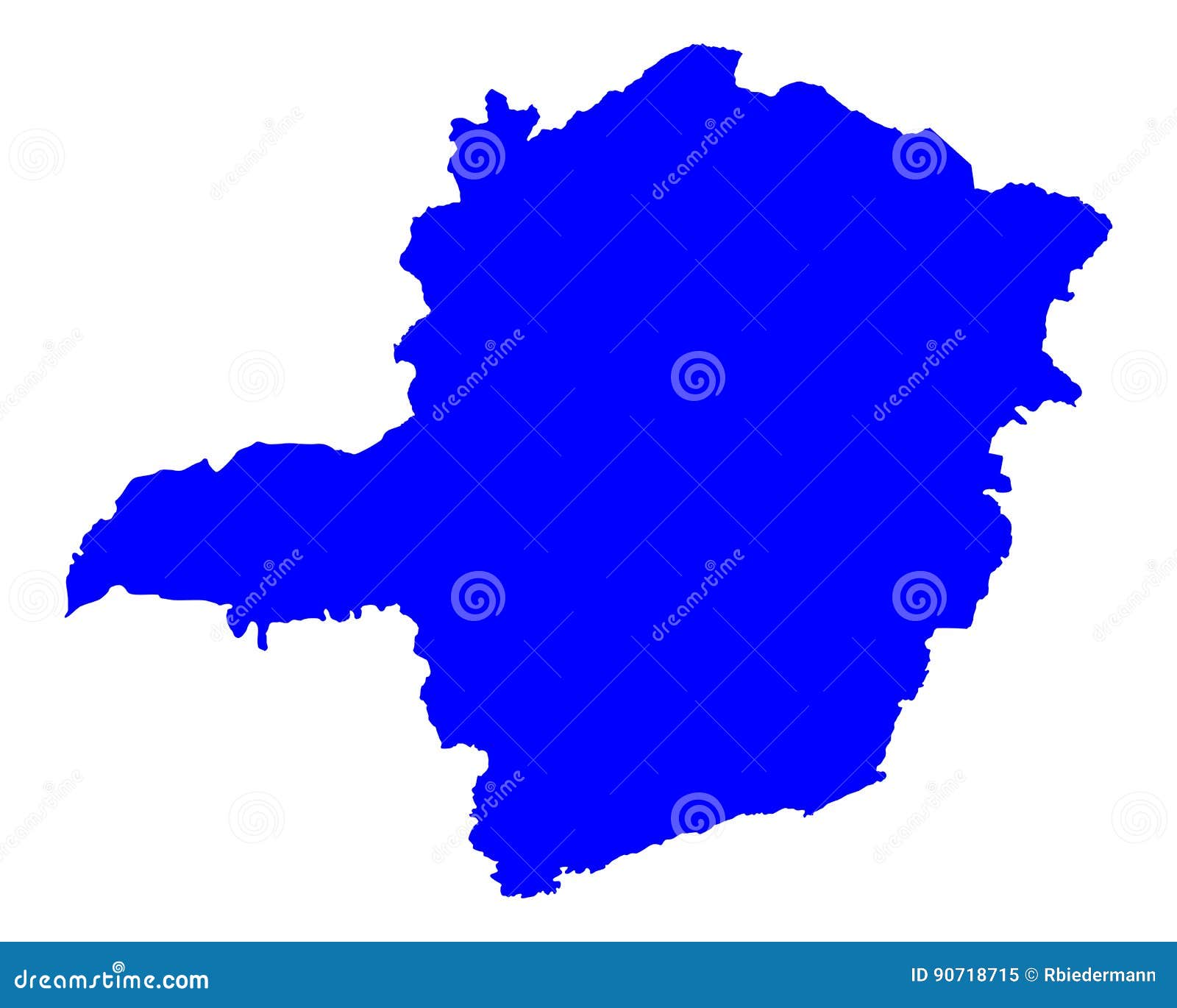 Mapa de Minas Gerais ilustración del vector. Ilustración de azul - 90718715