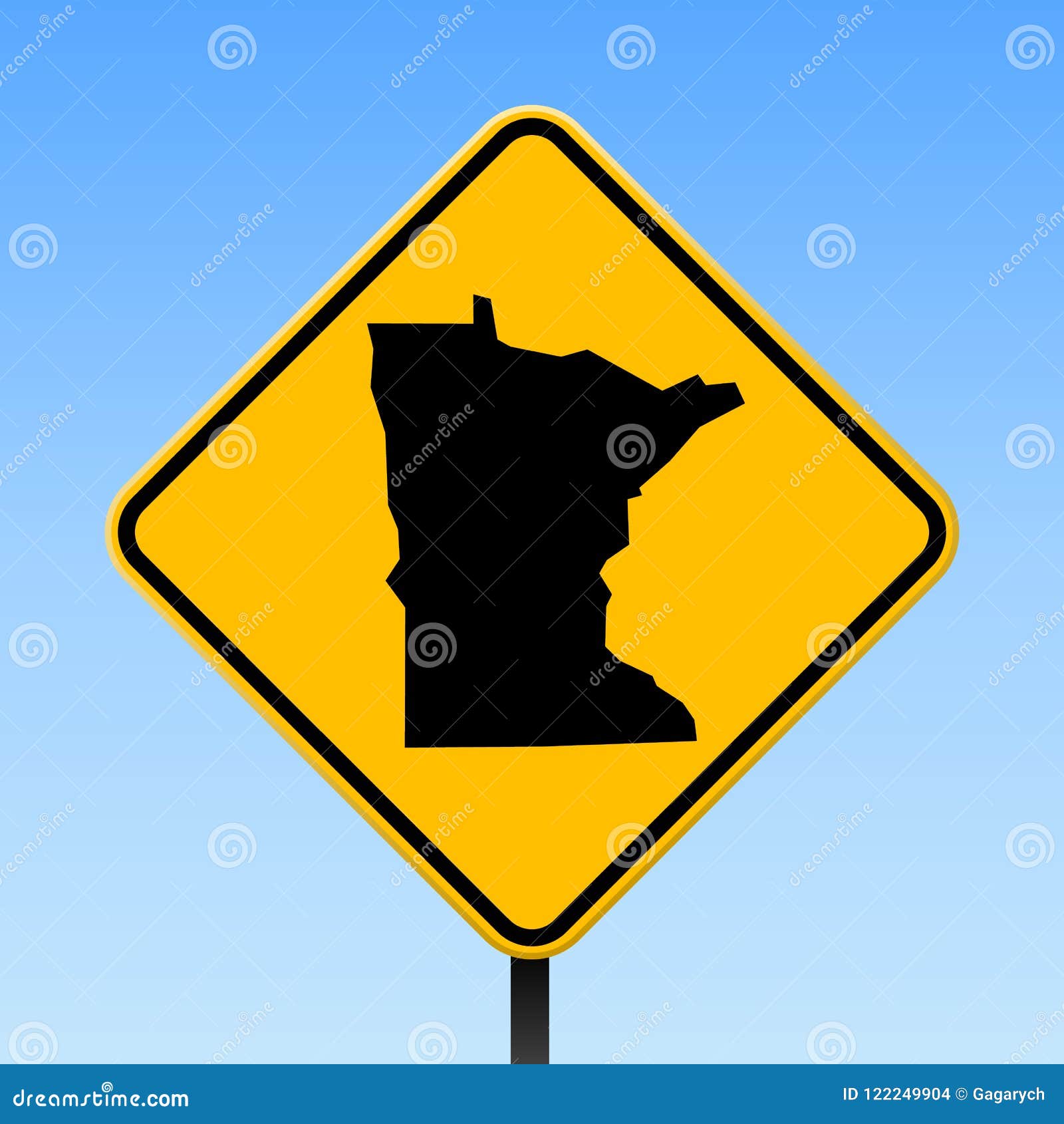 Mapa De Minnesota En Señal De Tráfico Ilustración del Vector ...