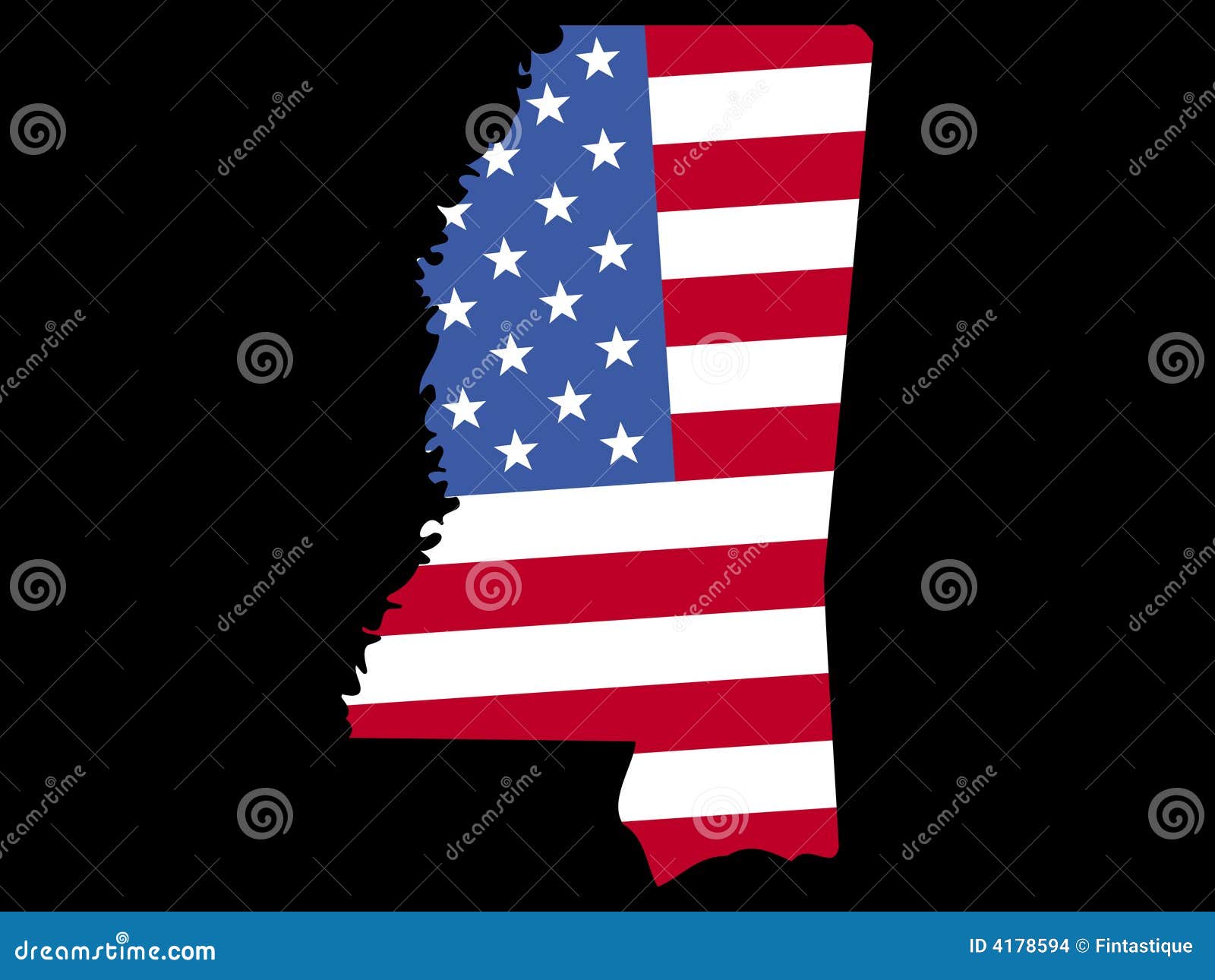 Mapa De Mississippi Com Bandeira Ilustração do Vetor - Ilustração de ...