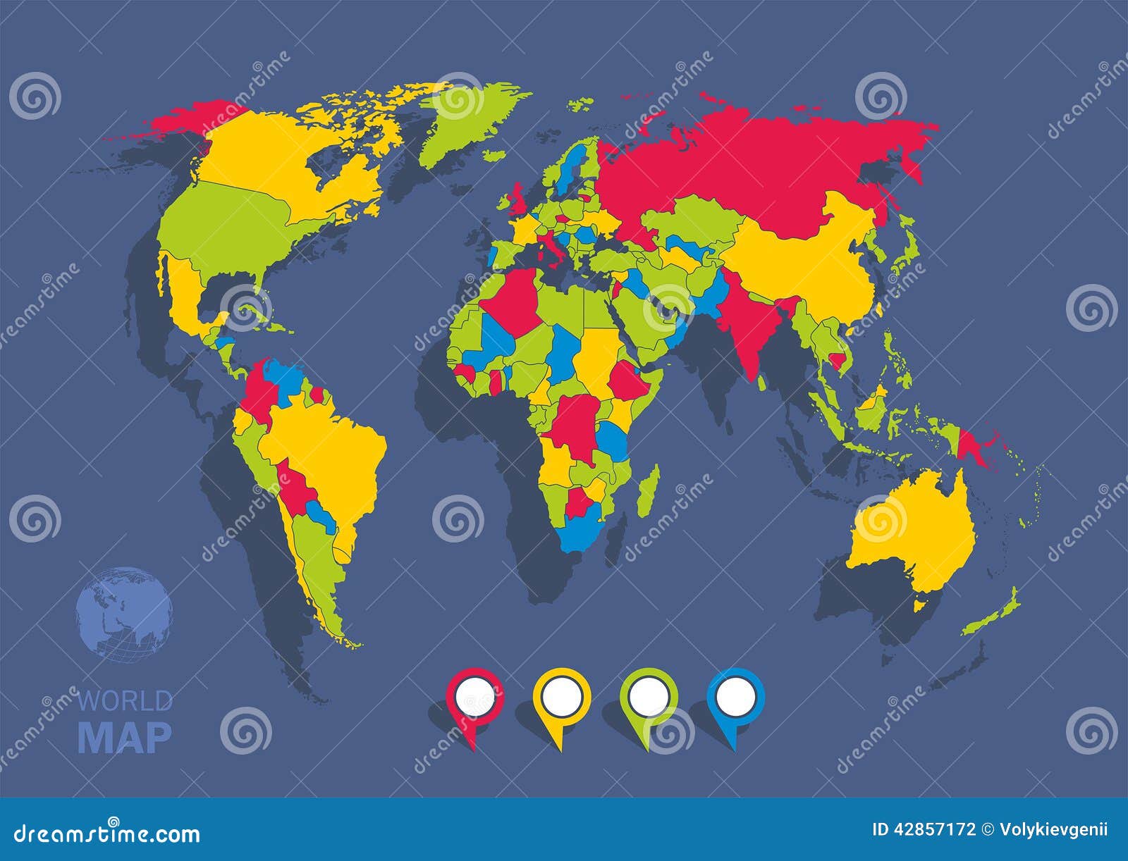 Mapa de mundo ilustração do vetor. Ilustração de global - 42857172