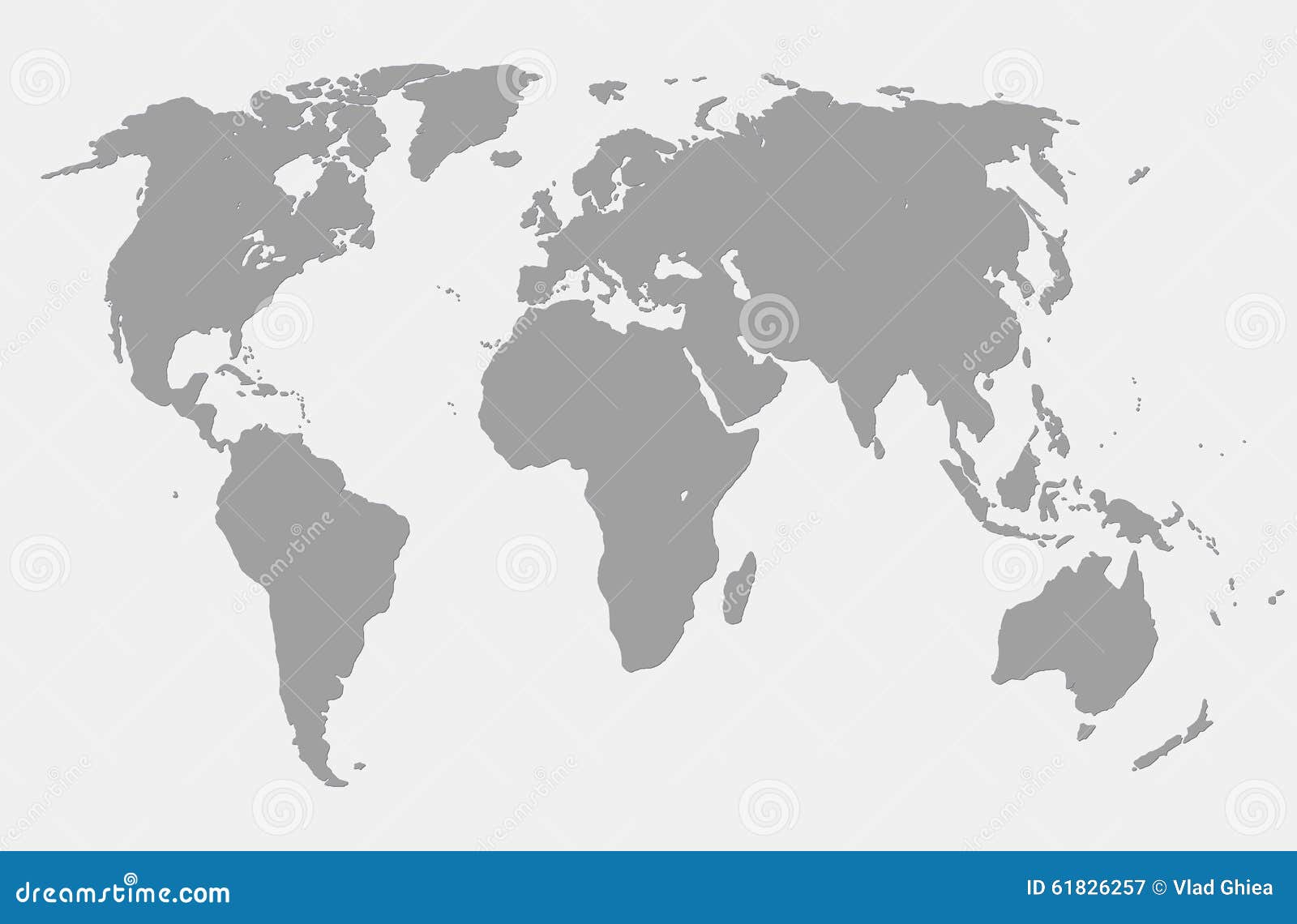 Mapa de mundo ilustração stock. Ilustração de cinzento - 61826257