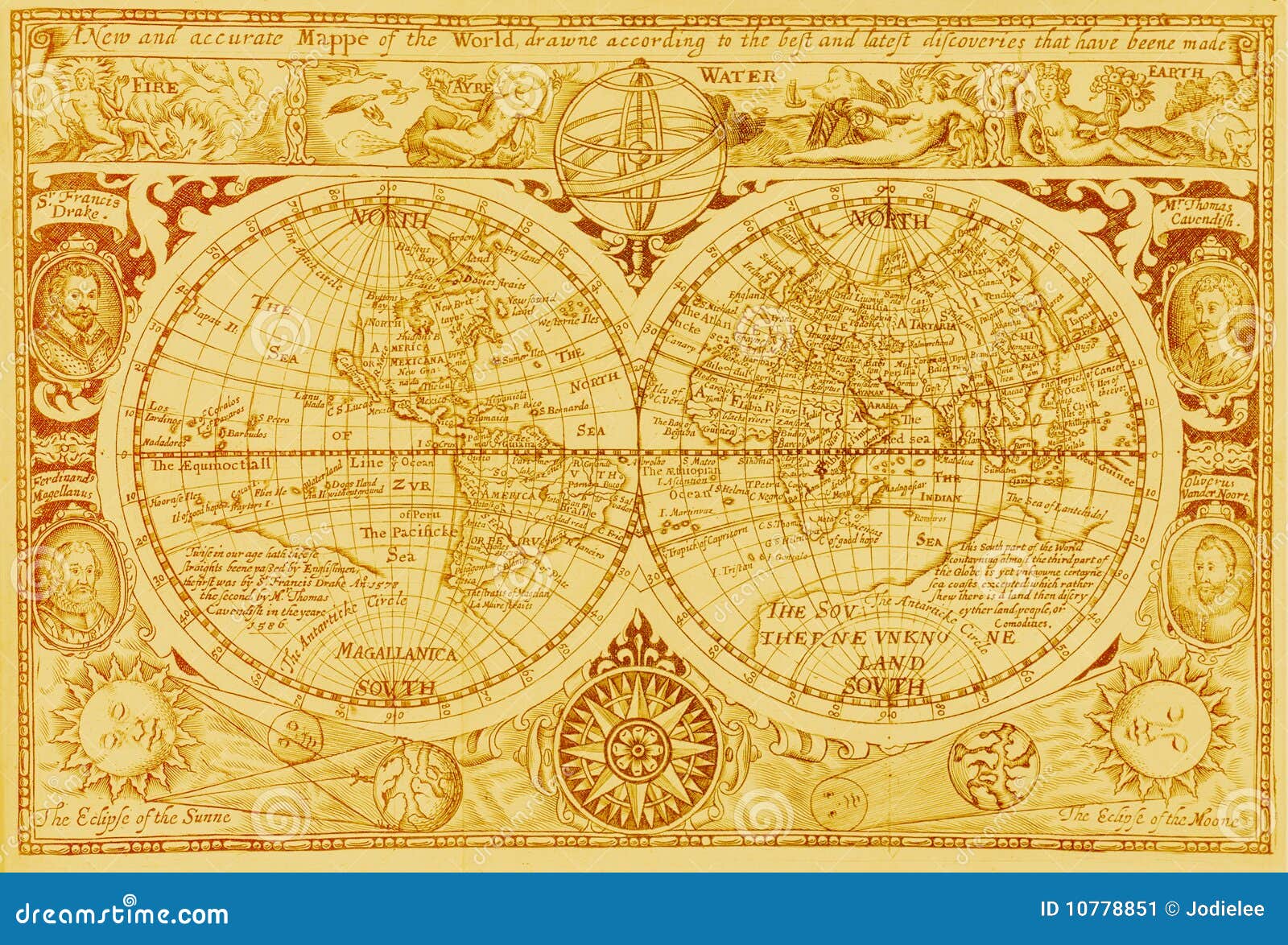 Mapa de mundo antigo imagem de stock. Imagem de antigo - 10778851