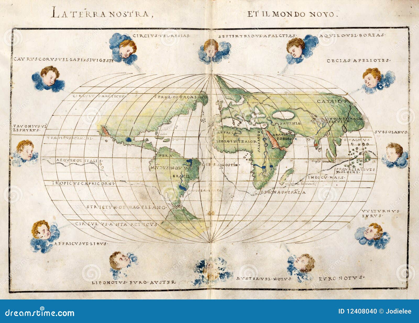 Mapa de mundo antigo ilustração stock. Ilustração de globo - 12408040