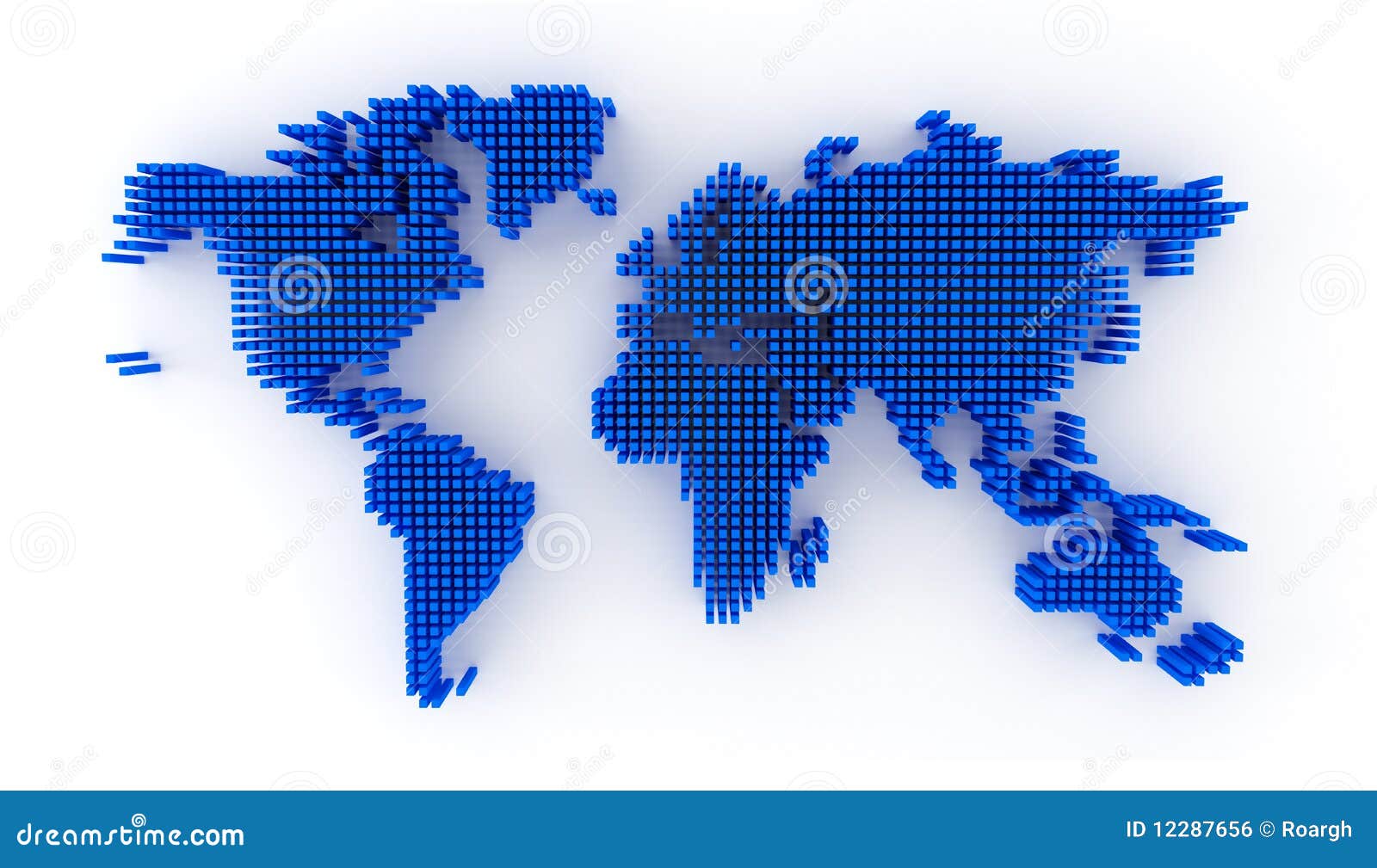 Mapa de mundo azul ilustração stock. Ilustração de bloco - 12287656
