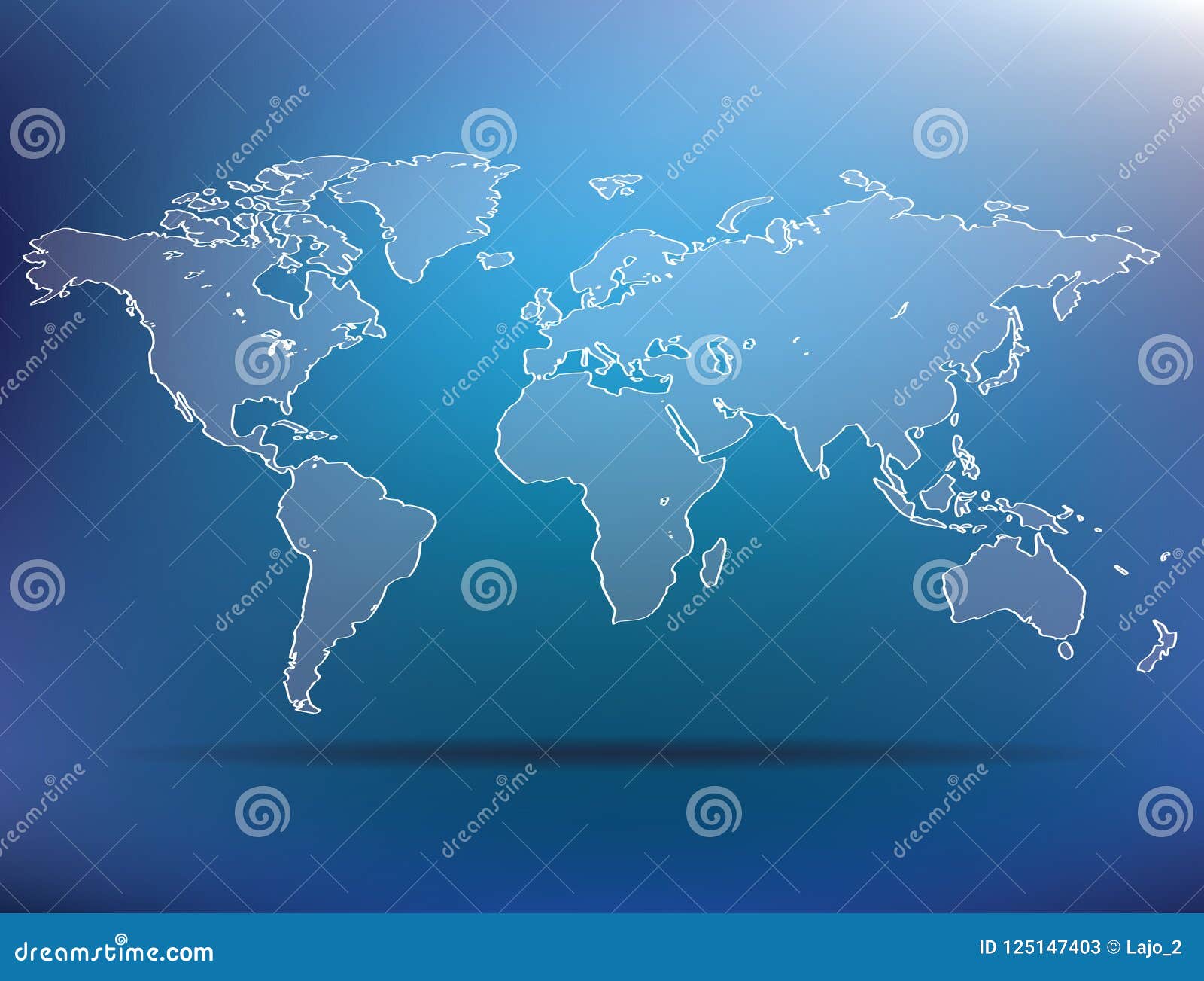 Mapa de mundo azul ilustração do vetor. Ilustração de geografia - 125147403