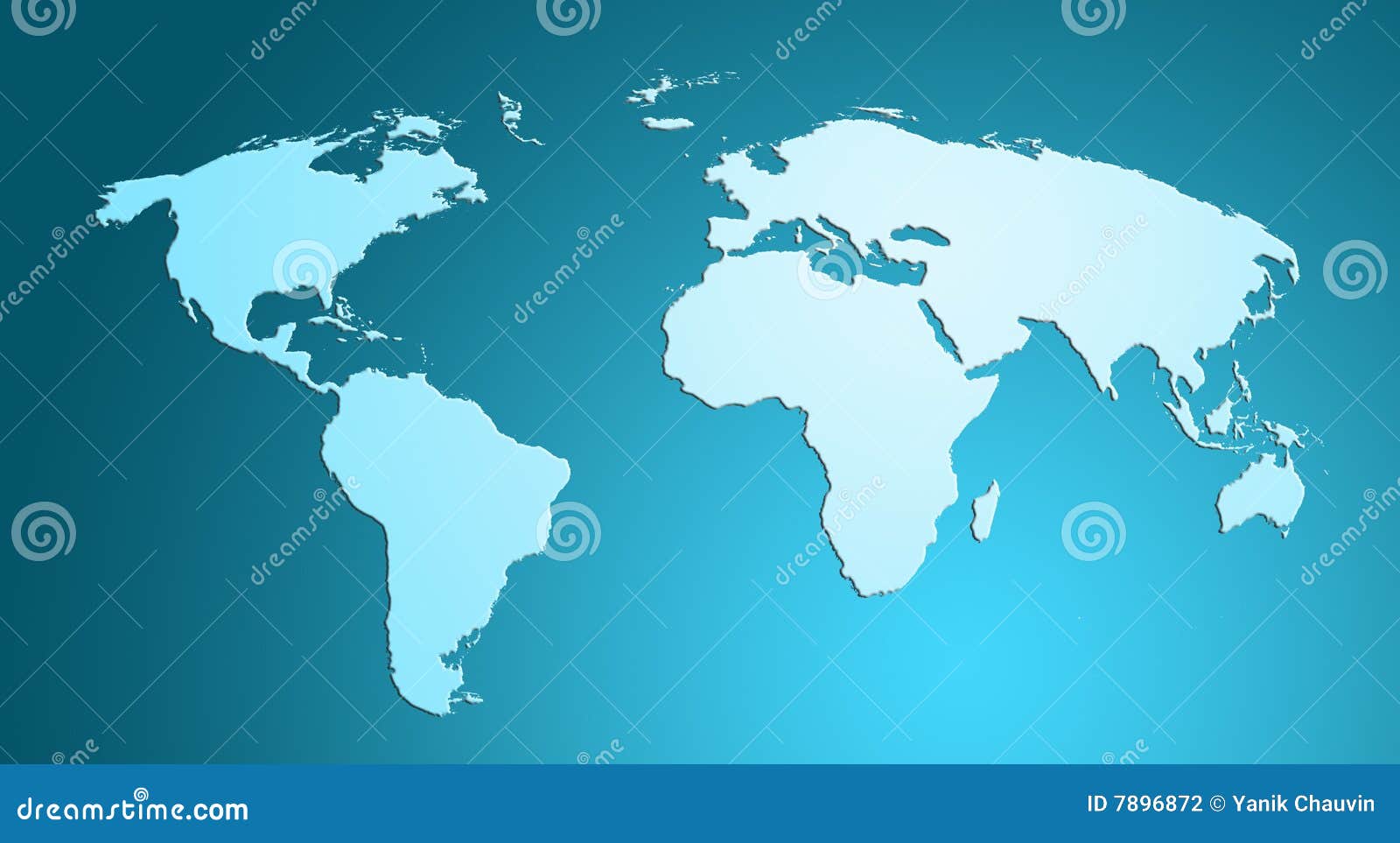 Mapa De Mundo Azul Fotografia de Stock - Imagem: 7896872