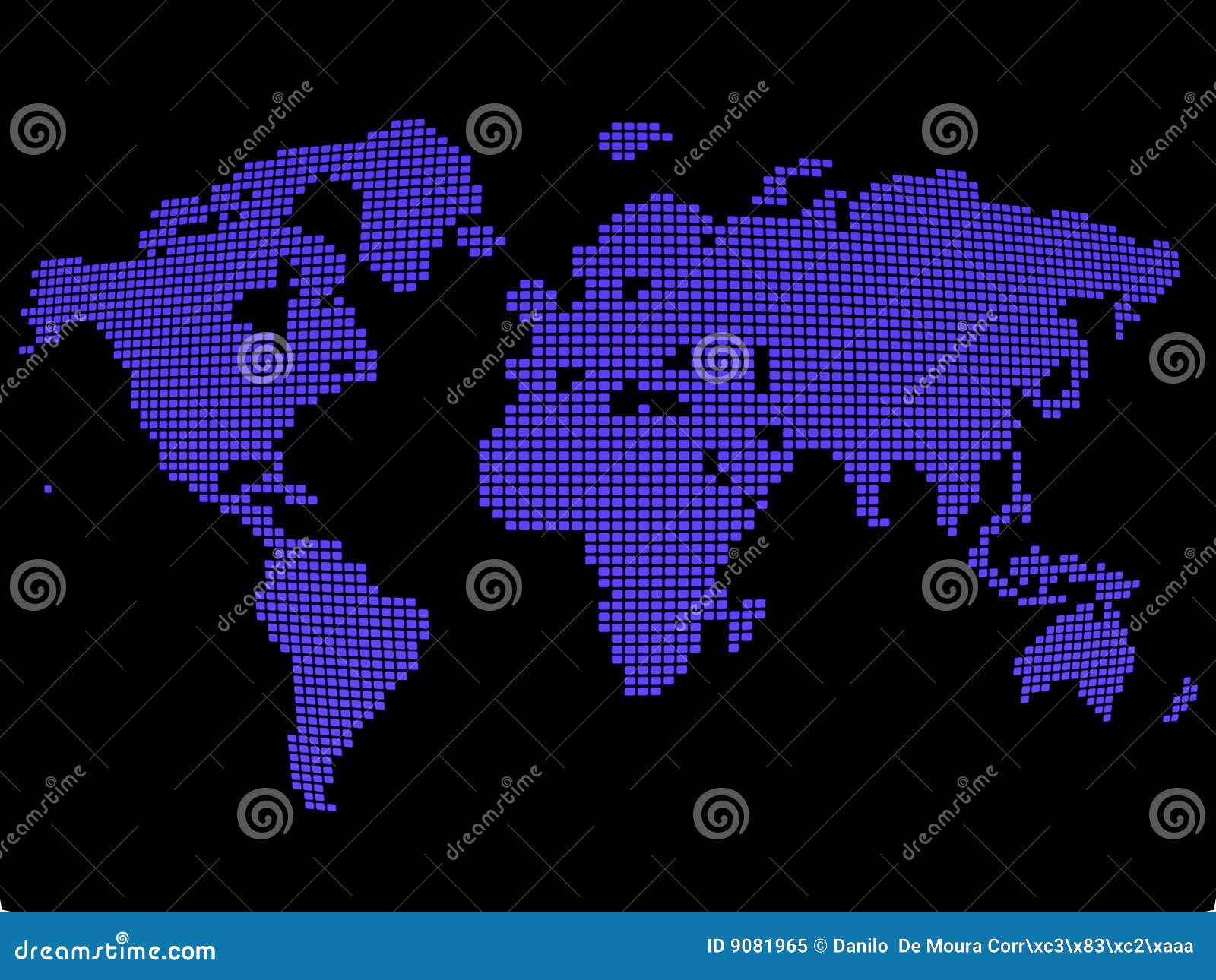 Mapa de mundo azul ilustração stock. Ilustração de continentes - 9081965