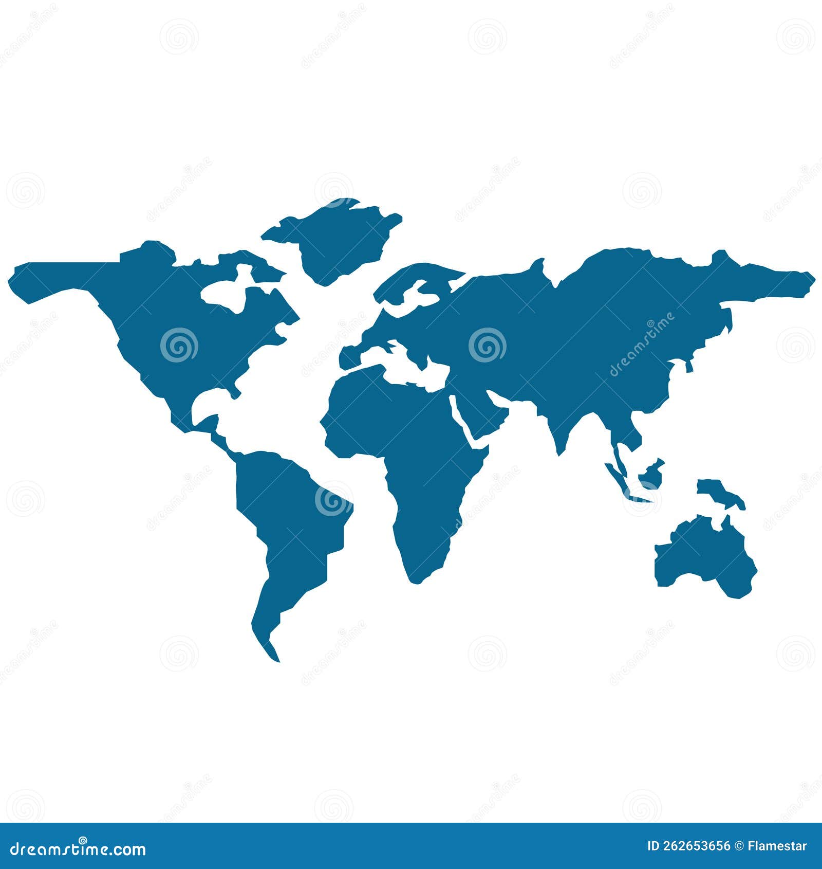 Mapa de mundo azul. ilustração do vetor. Ilustração de liso - 262653656