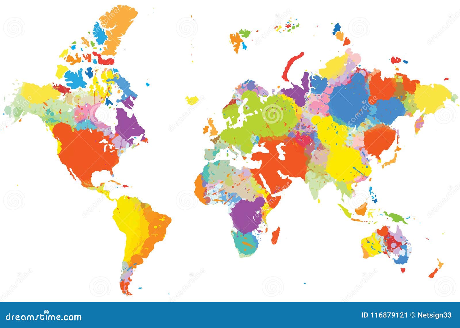Mapa de mundo colorido ilustração do vetor. Ilustração de continente ...