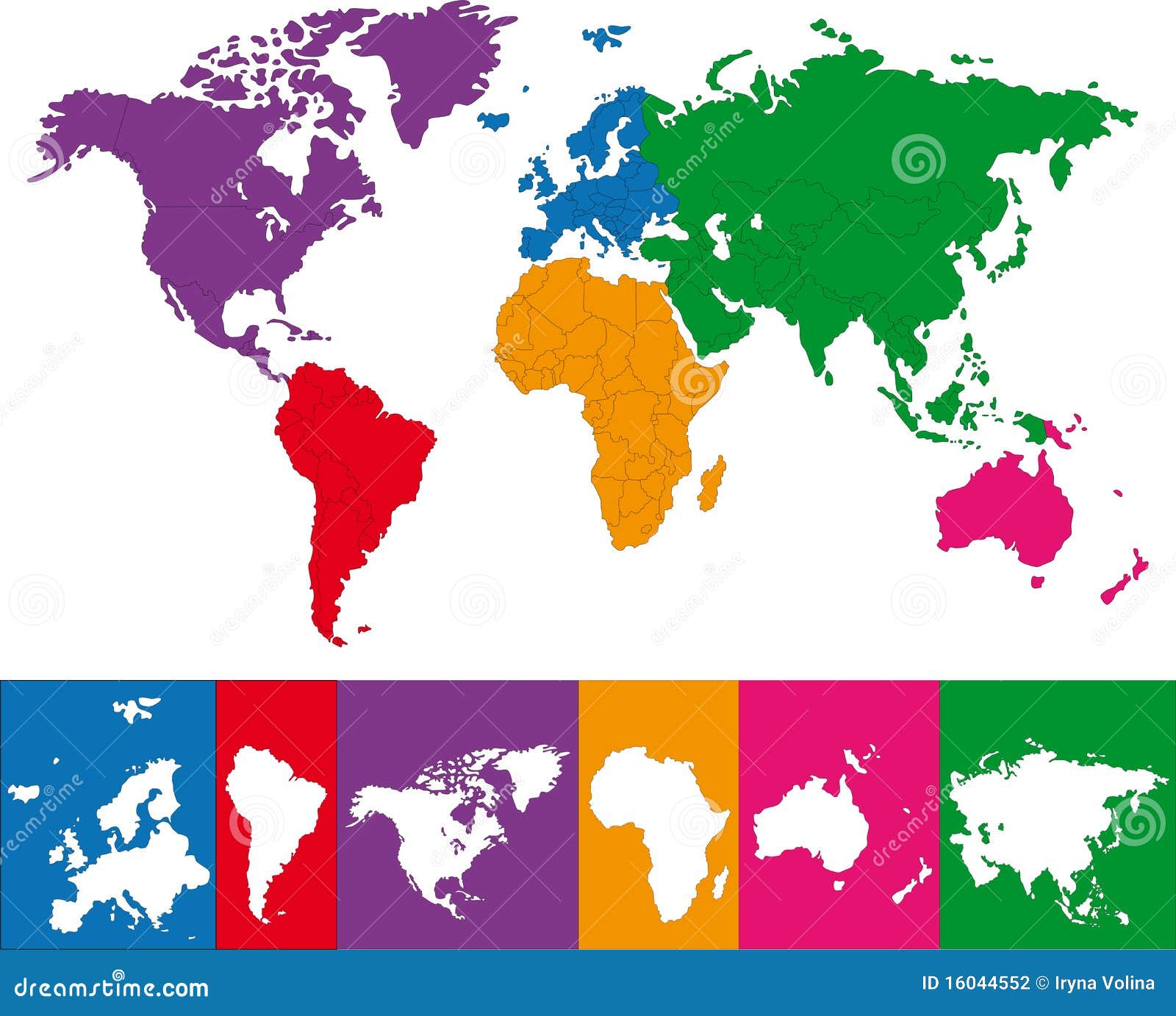 Mapa de mundo colorido ilustração do vetor. Ilustração de projeto ...