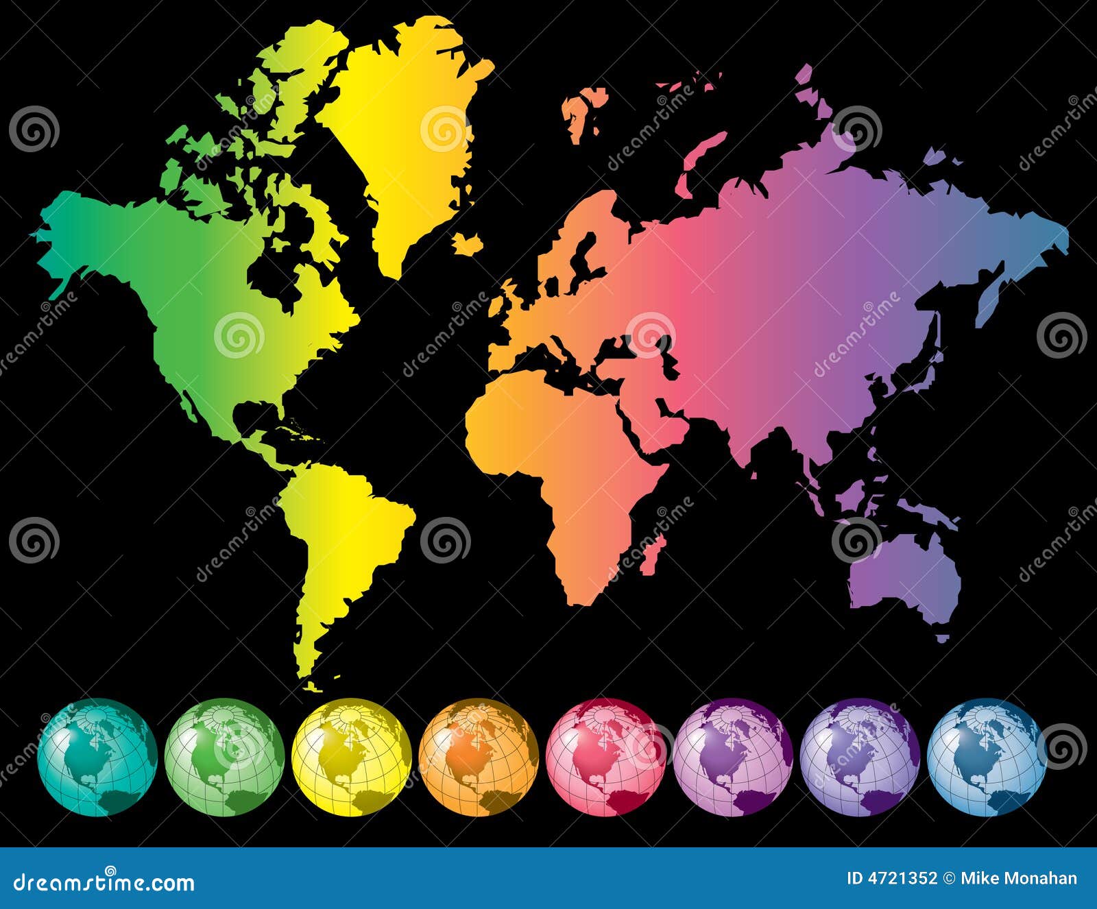 Mapa de mundo colorido ilustração do vetor. Ilustração de cores - 4721352