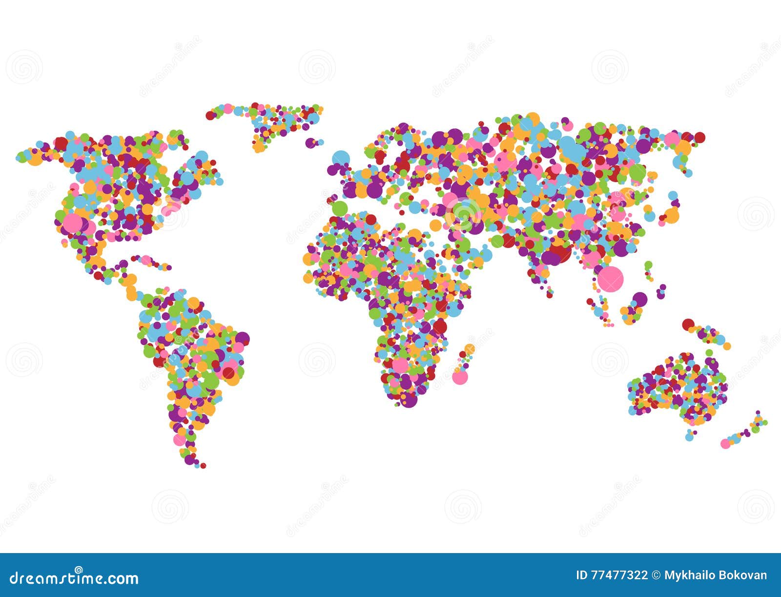 Mapa de mundo colorido ilustração do vetor. Ilustração de alaranjado ...