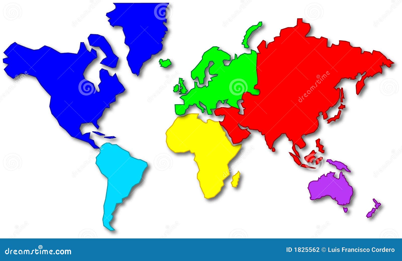 Mapa De Mundo Do Estilo Dos Desenhos Animados Ilustração do Vetor ...