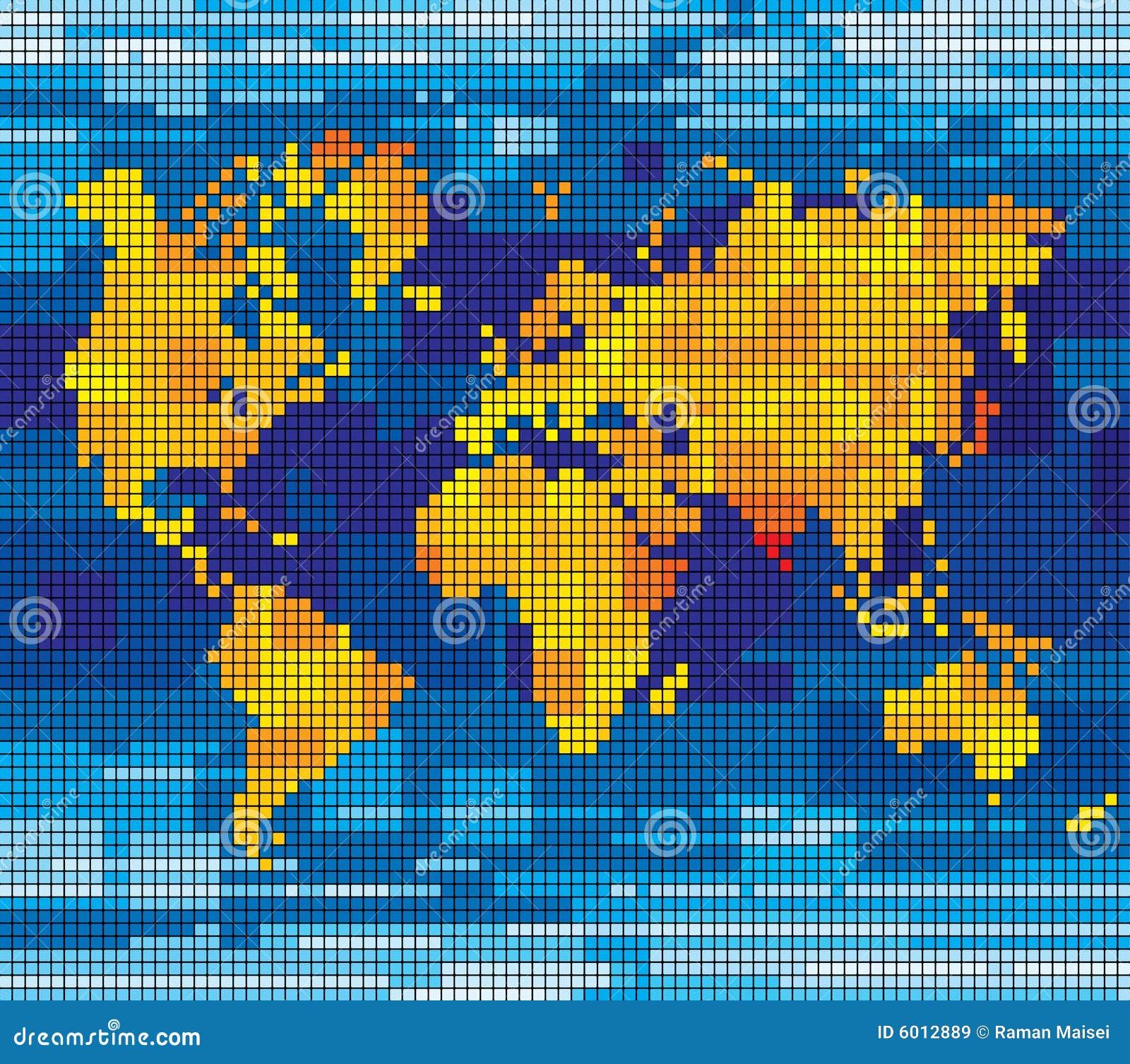Mapa de mundo do pixel ilustração do vetor. Ilustração de contagem ...