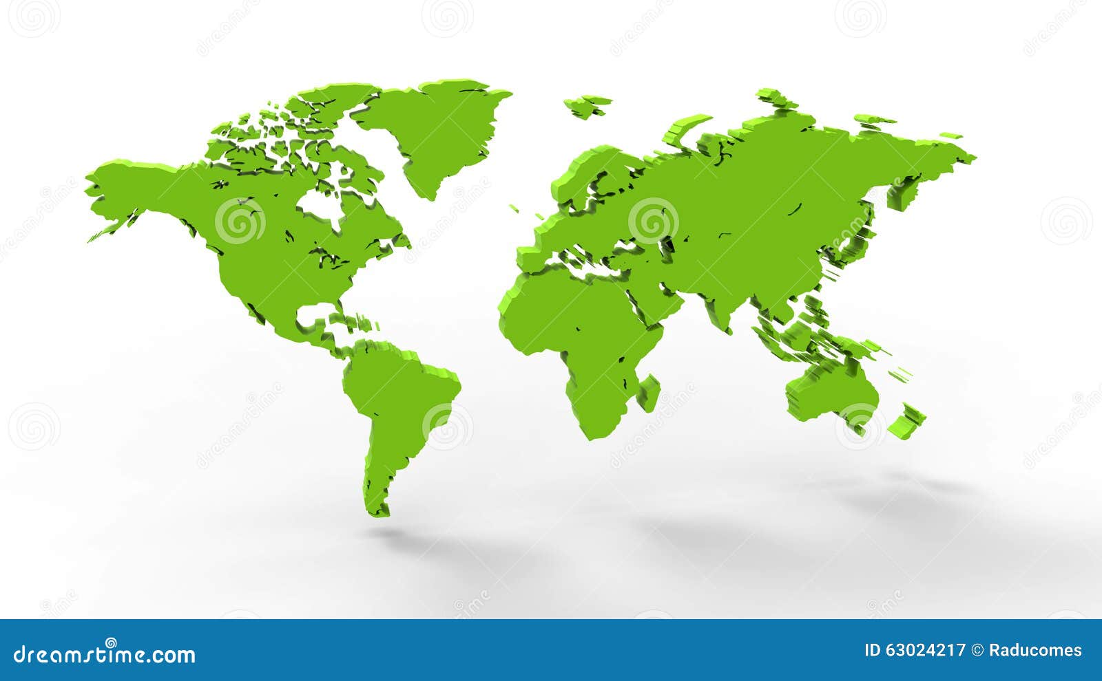 Mapa de mundo em 3D ilustração stock. Ilustração de digital - 63024217