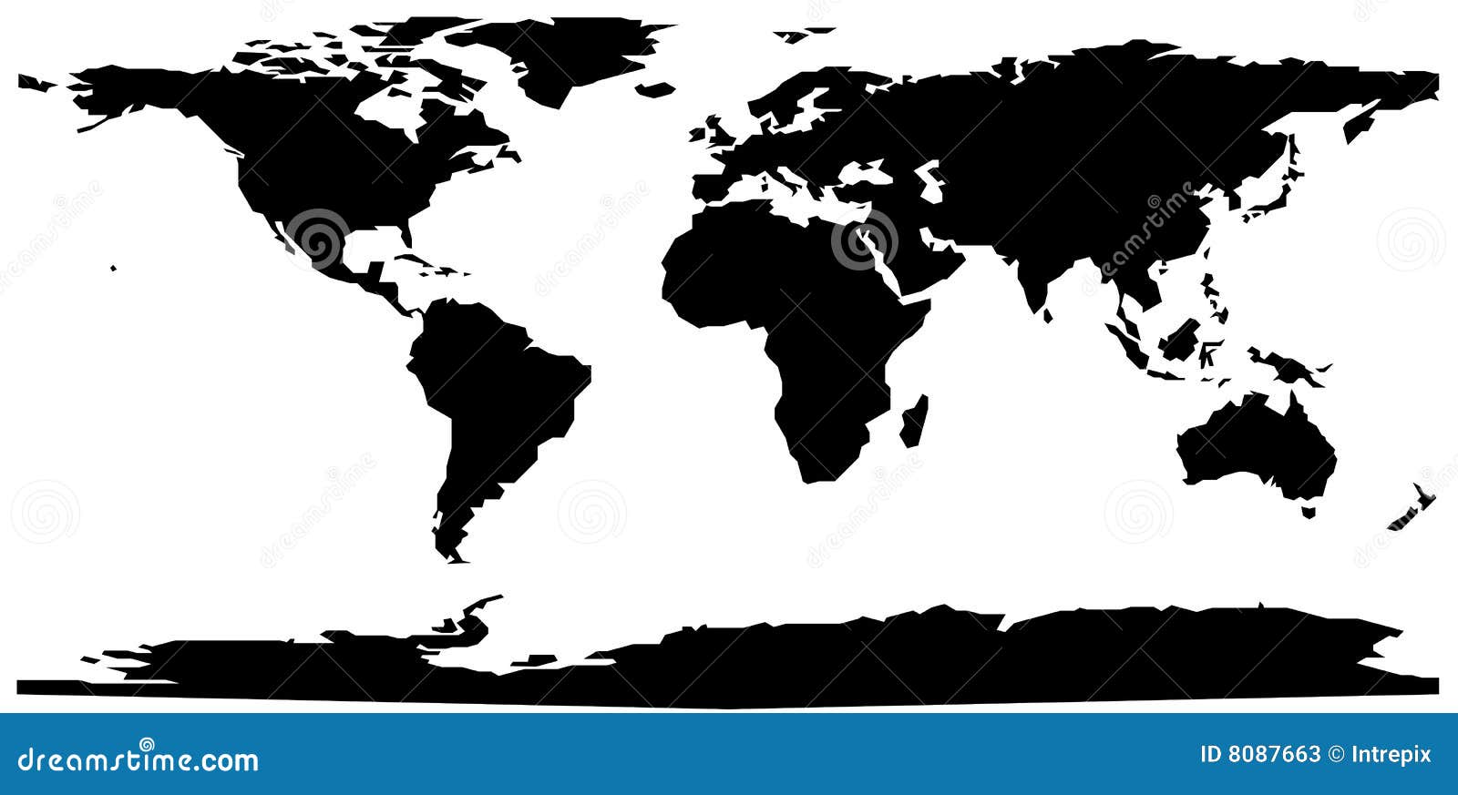 Mapa De Mundo - Grade De Equirectangular Ilustração do Vetor ...