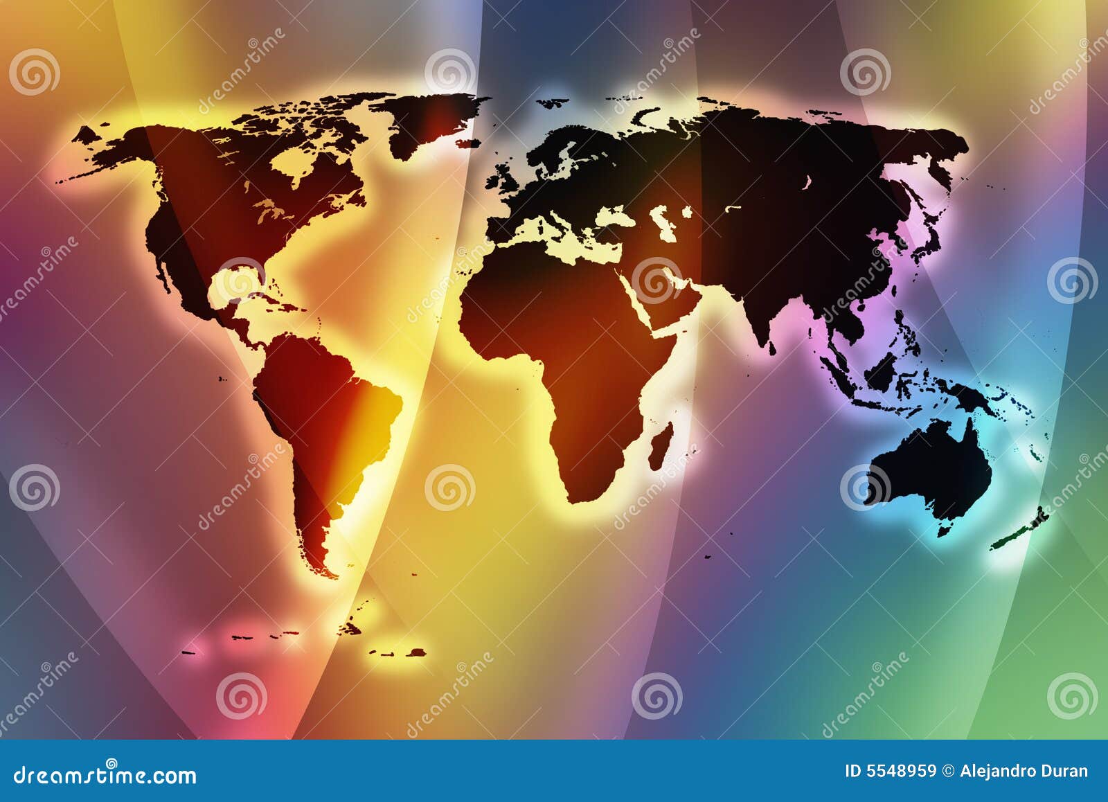 Mapa de mundo II da cor ilustração stock. Ilustração de globo - 5548959