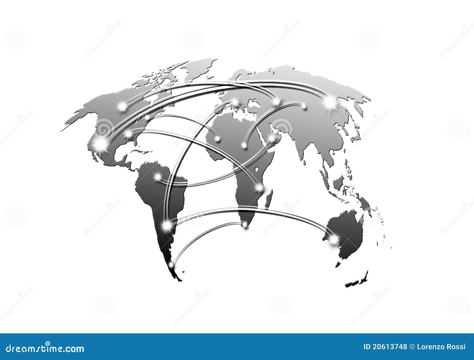 Mapa De Mundo Interconectado Ilustração Stock - Ilustração de mapa ...