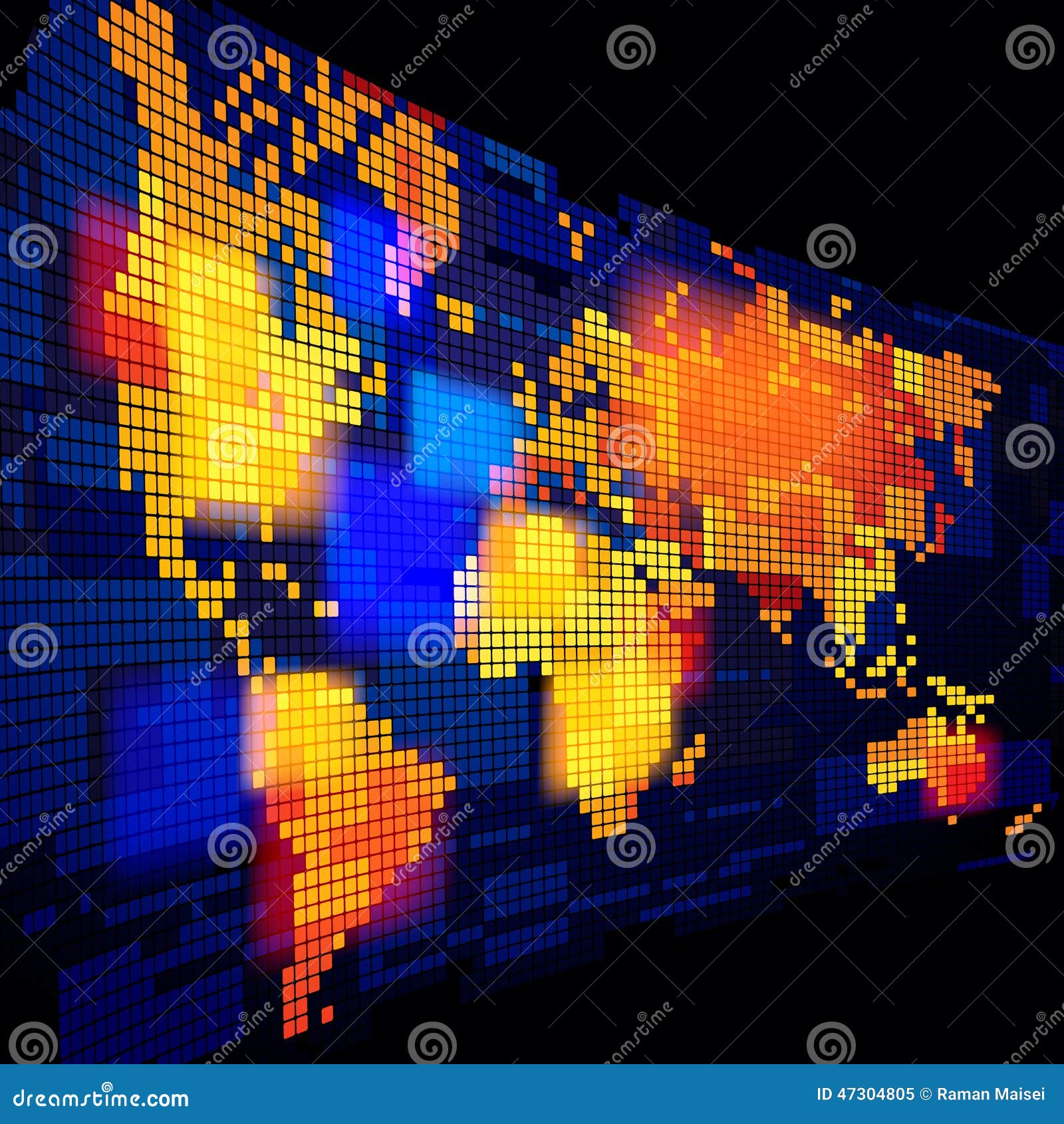 Mapa de mundo luminoso ilustração do vetor. Ilustração de mundo - 47304805