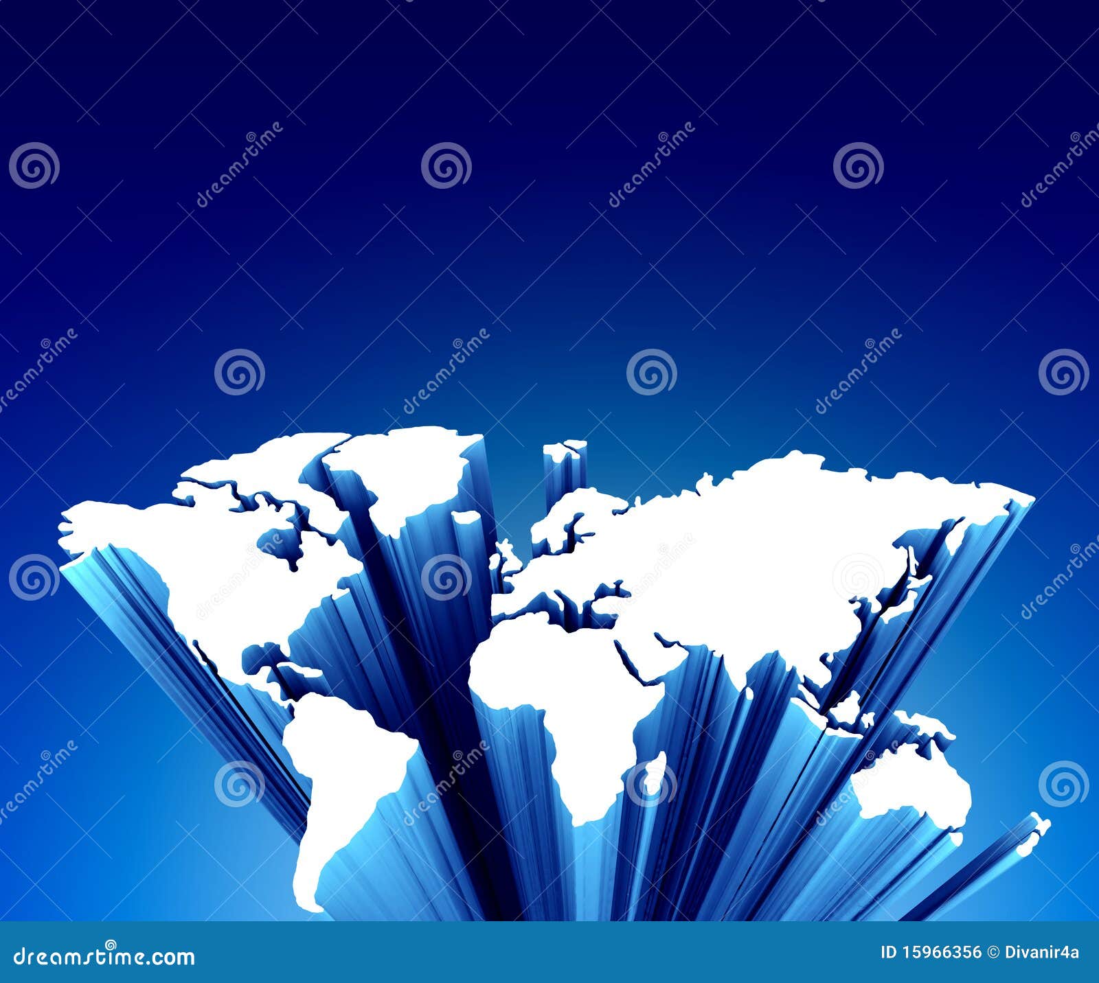 Mapa de mundo no azul ilustração stock. Ilustração de continentes ...