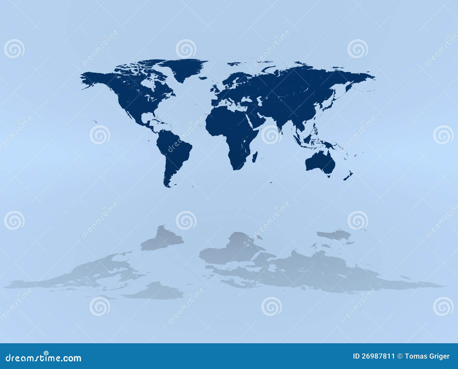 Mapa de mundo no azul ilustração stock. Ilustração de continentes ...