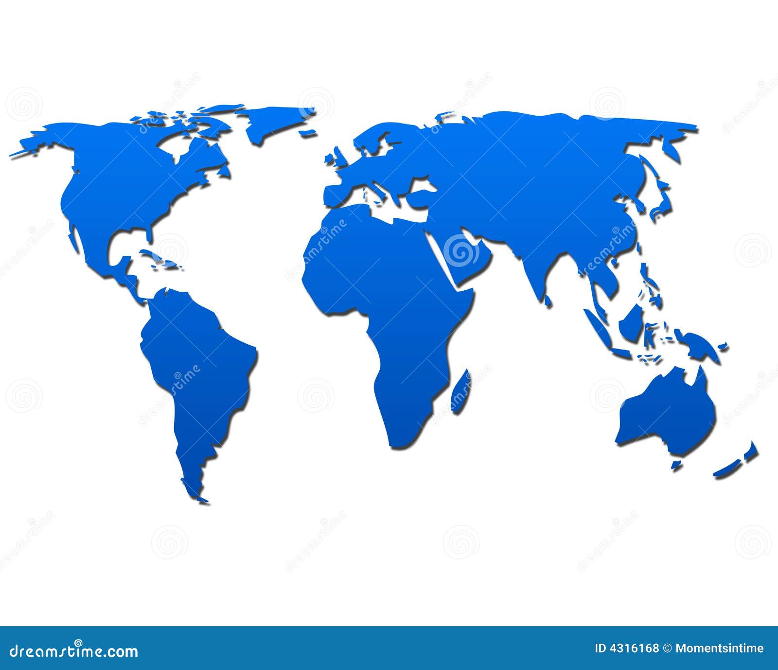 Mapa de mundo no azul ilustração stock. Ilustração de internet - 4316168