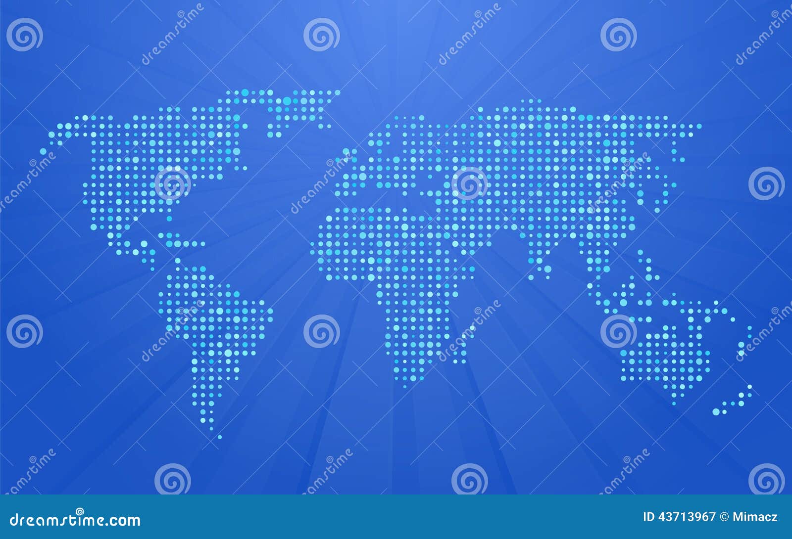 Mapa de mundo no azul ilustração do vetor. Ilustração de branco - 43713967