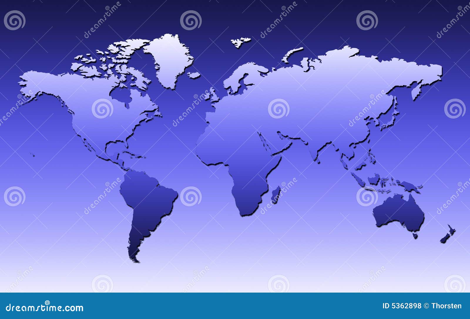 Mapa de mundo no azul ilustração stock. Ilustração de virtual - 5362898