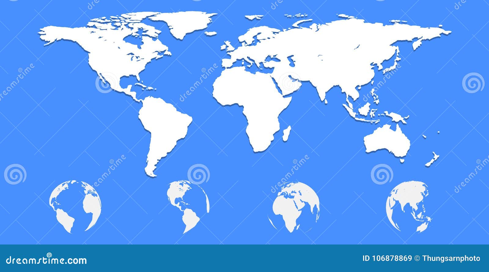 Mapa De Mundo No Fundo Azul Ilustração do Vetor - Ilustração de ...