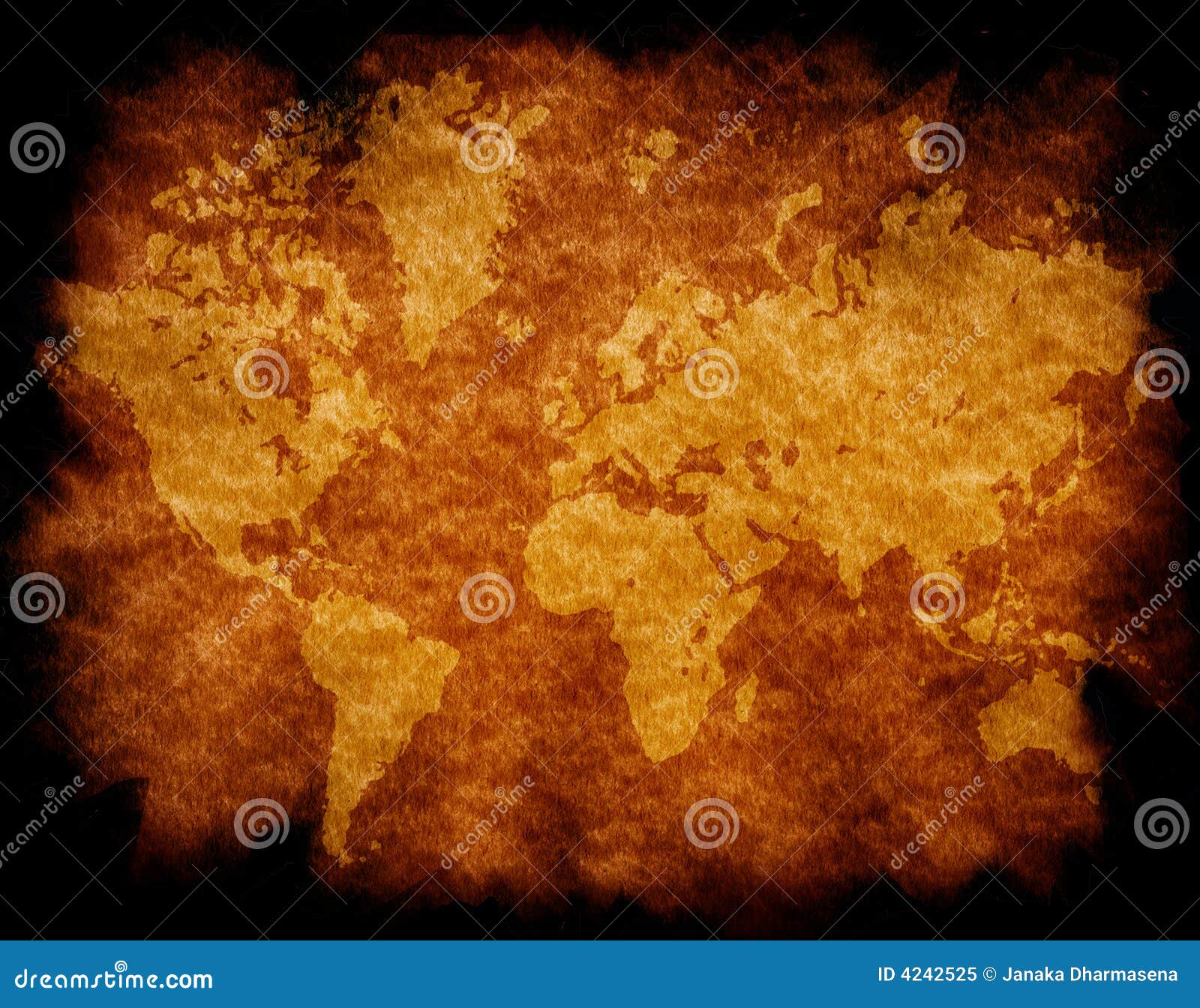 Mapa De Mundo No Papel Envelhecido Ilustrações, Vetores E Clipart De ...
