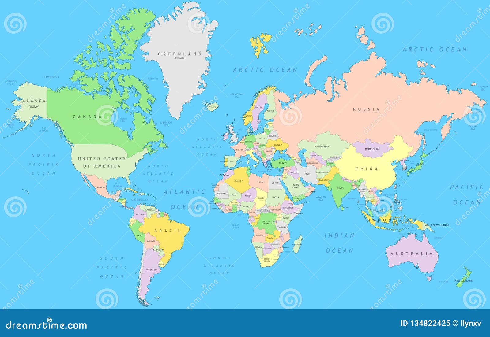Mapa de mundo político ilustração do vetor. Ilustração de geografia ...