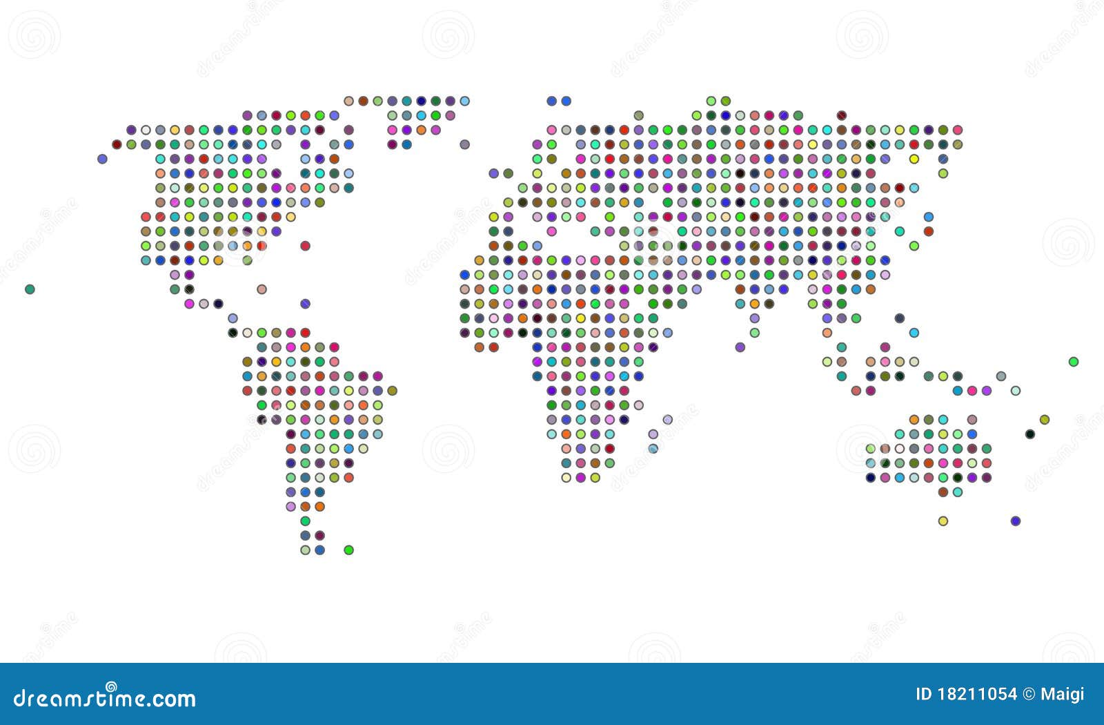 Mapa De Mundo Pontilhado Colorido Ilustração do Vetor - Ilustração de ...